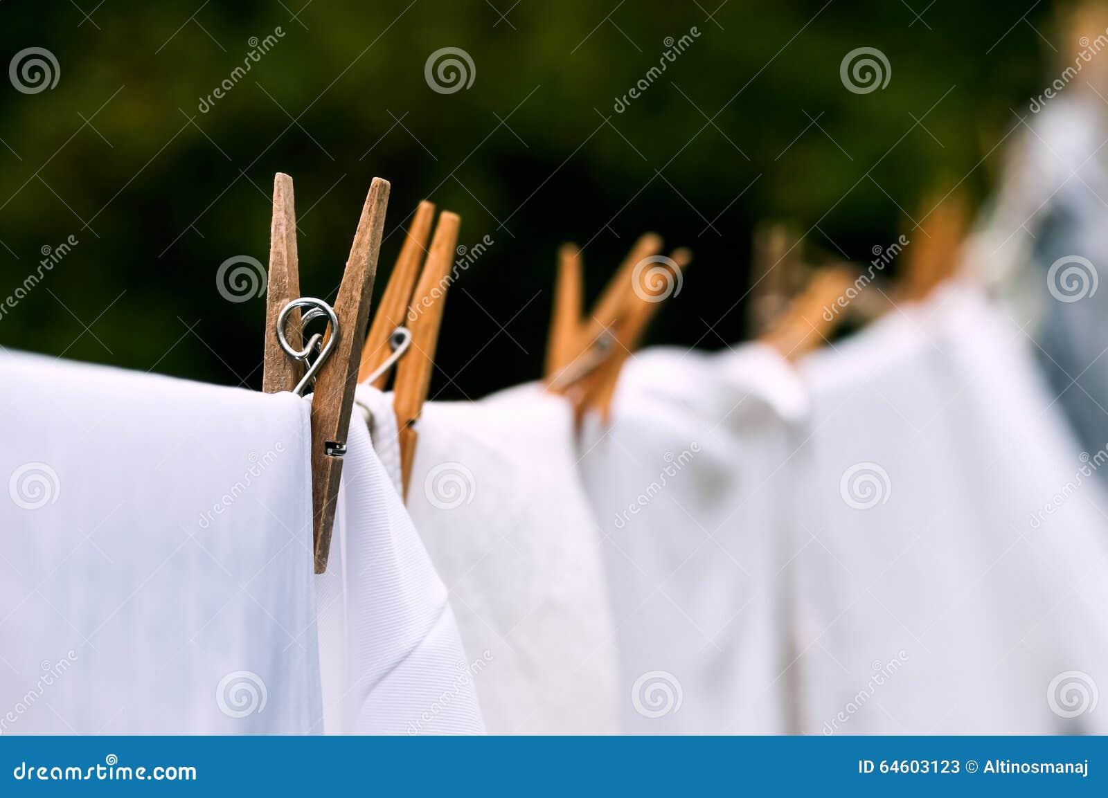 Eco-friendly Washing Line White Laundry Drying Outdoors Stock Image ...