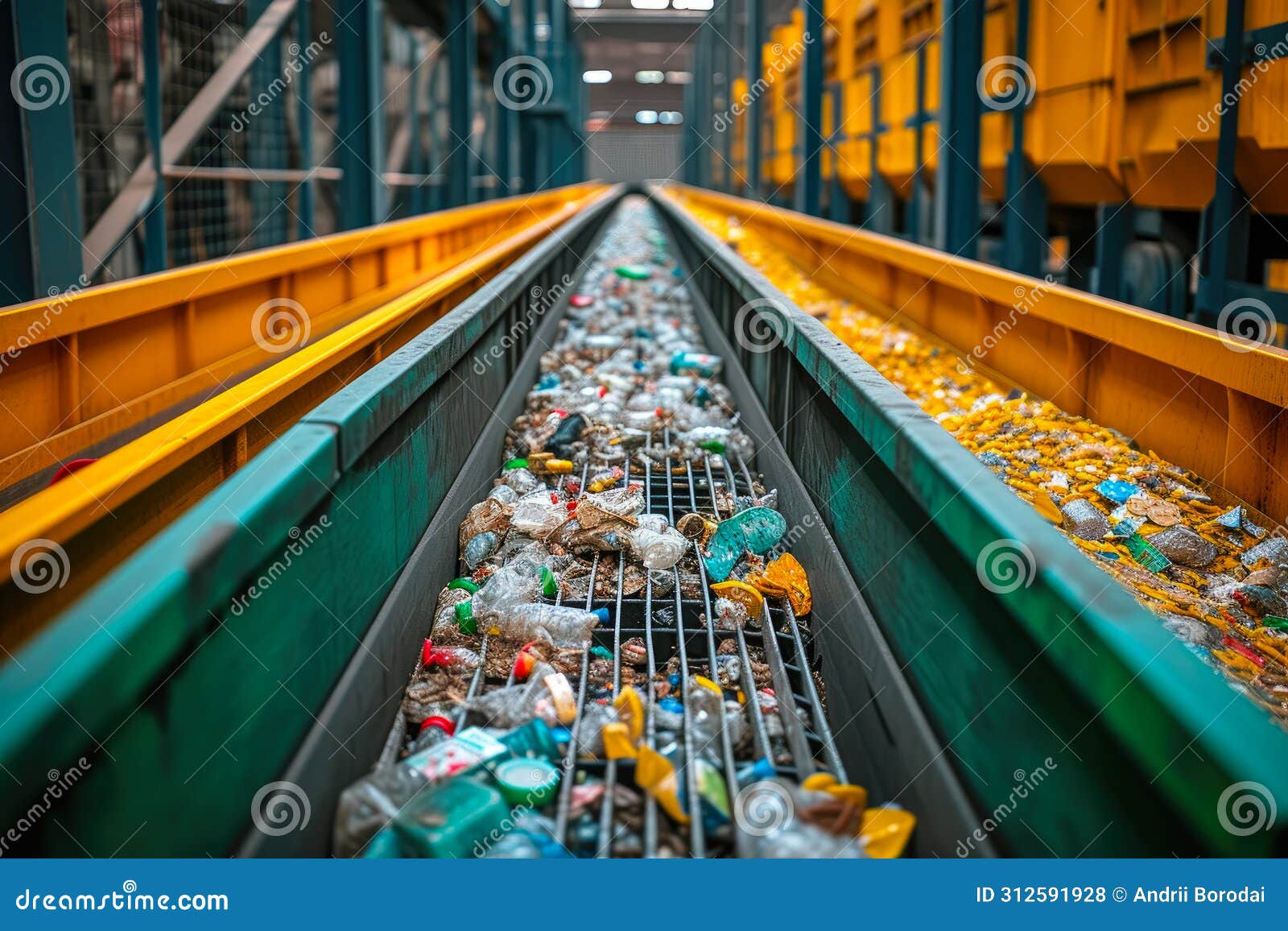 Eco-Friendly Waste Processing Facility at Work. Stock Illustration ...