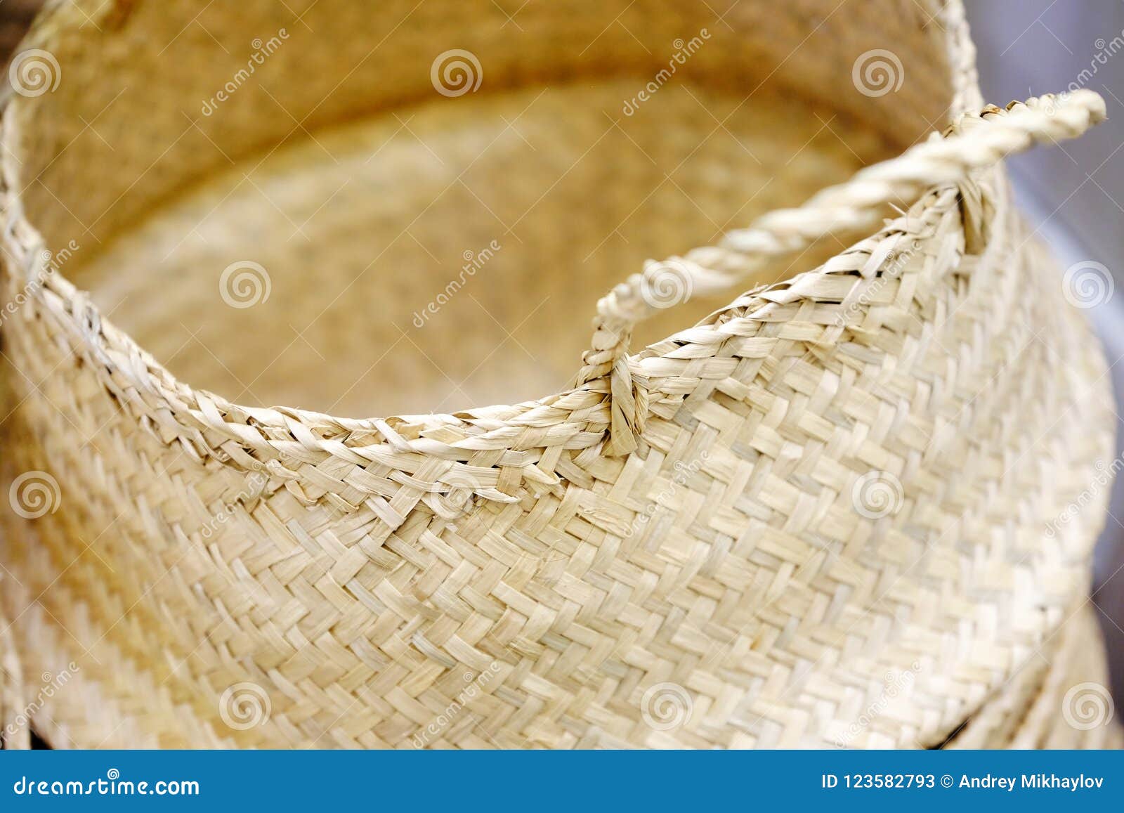 Shopping Bag Wicker Made of Natural Material Stock Image - Image of ...