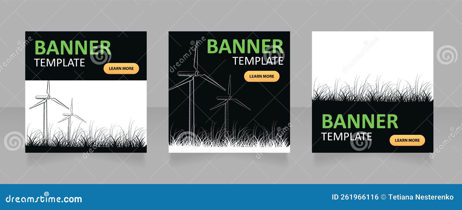 Eco Friendly Wind Station Web Banner Design Template Stock Vector ...