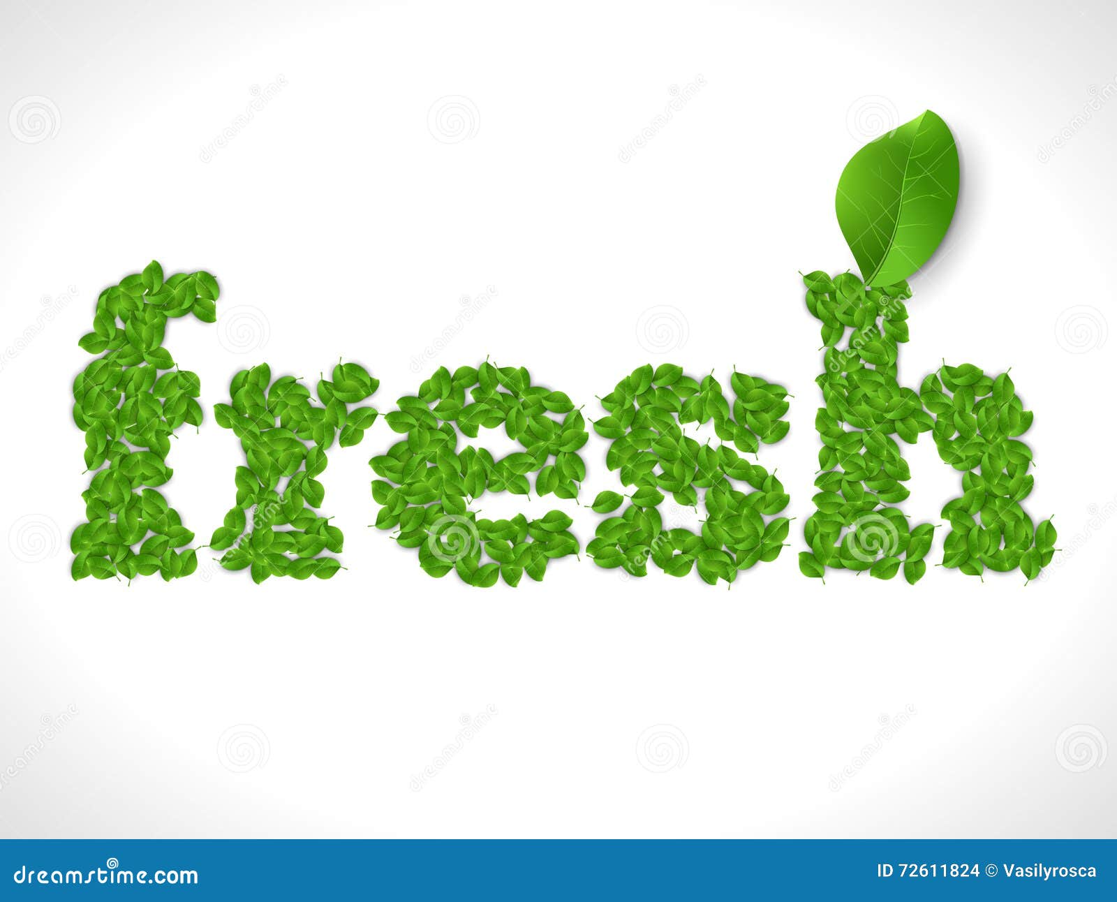Eco Friendly Word FRESH Made of Green Vector Leafs. Eco Text Concept ...