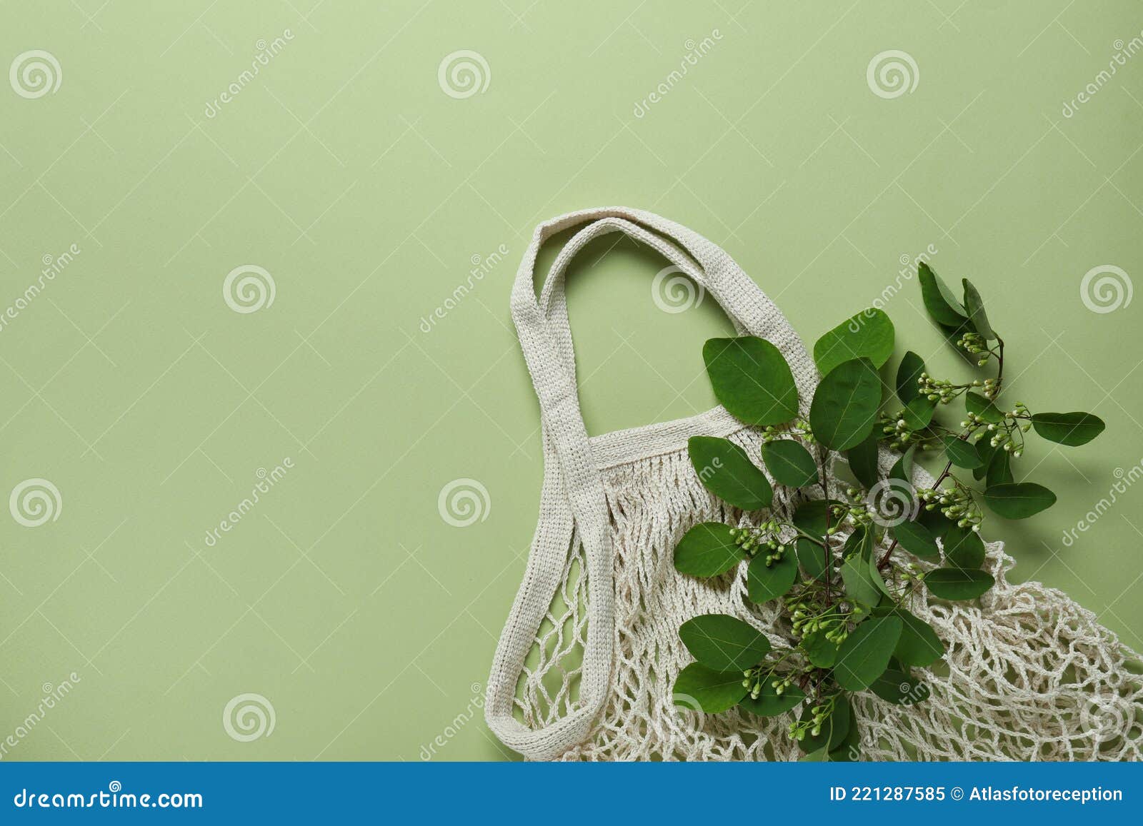 Eco Friendly Zero Waste Concept on Green Background Stock Image - Image ...