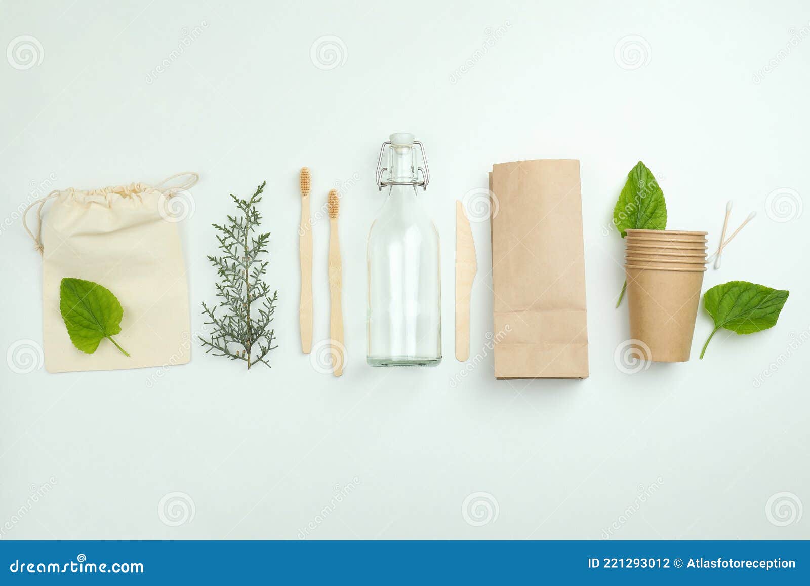 Eco Friendly Zero Waste Concept on White Background Stock Photo - Image ...
