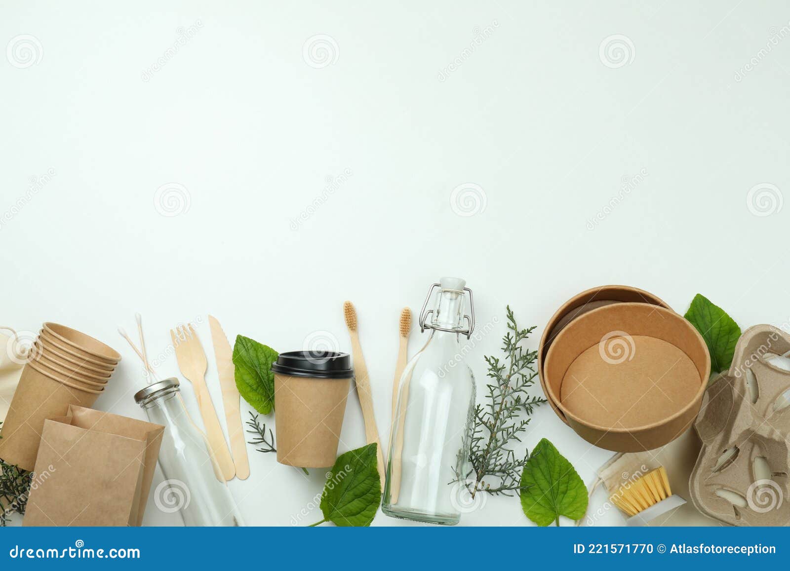 Eco Friendly Zero Waste Concept on White Background Stock Photo - Image ...