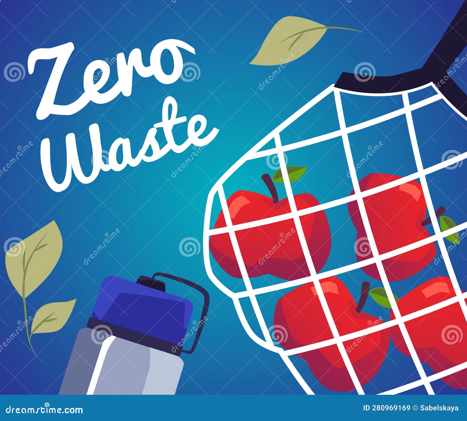 Eco-friendly Zero Waste Theme Banner or Poster Flat Vector Illustration ...