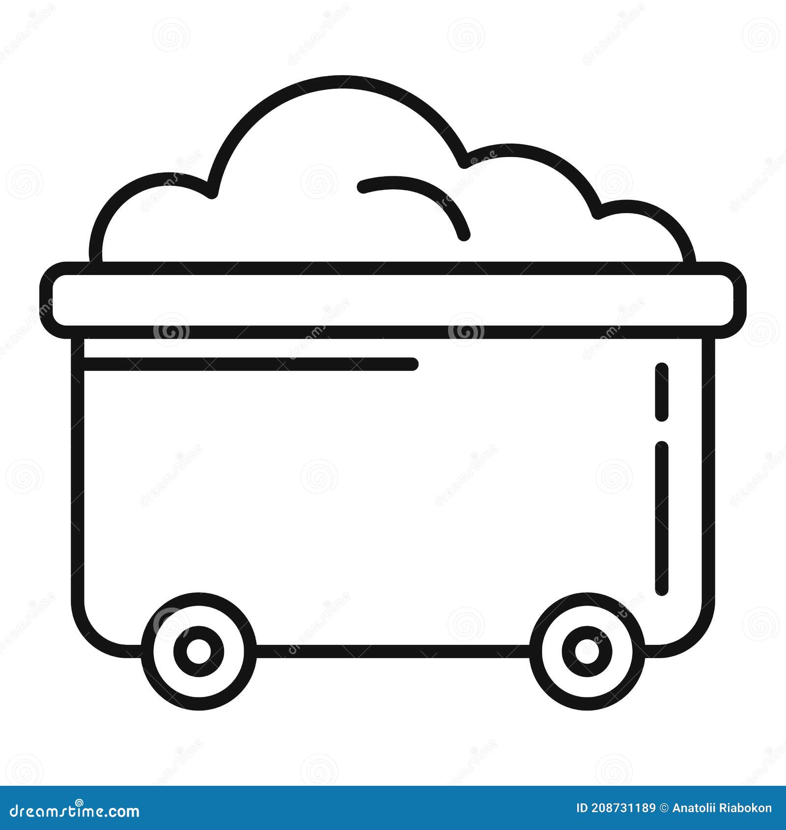Eco Garbage Cart Icon, Outline Style Stock Vector - Illustration of ...