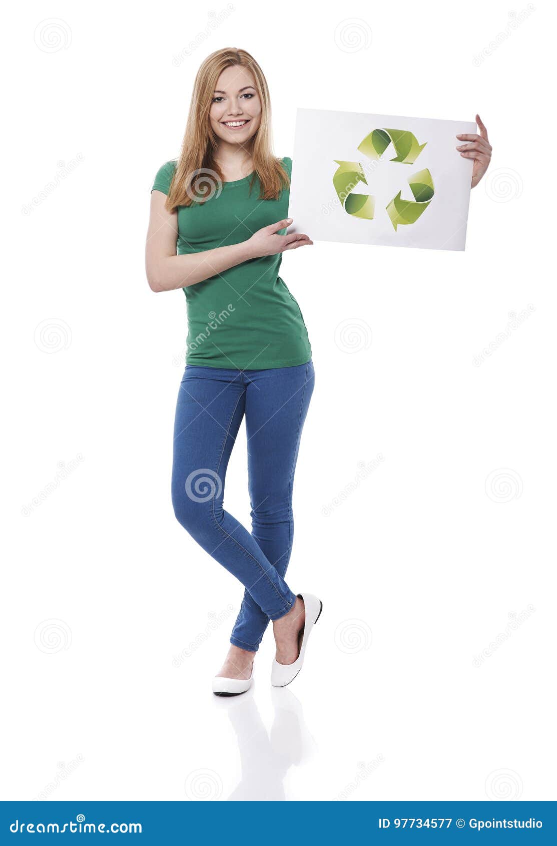 Eco girl stock image. Image of awareness, holding, motivation - 97734577