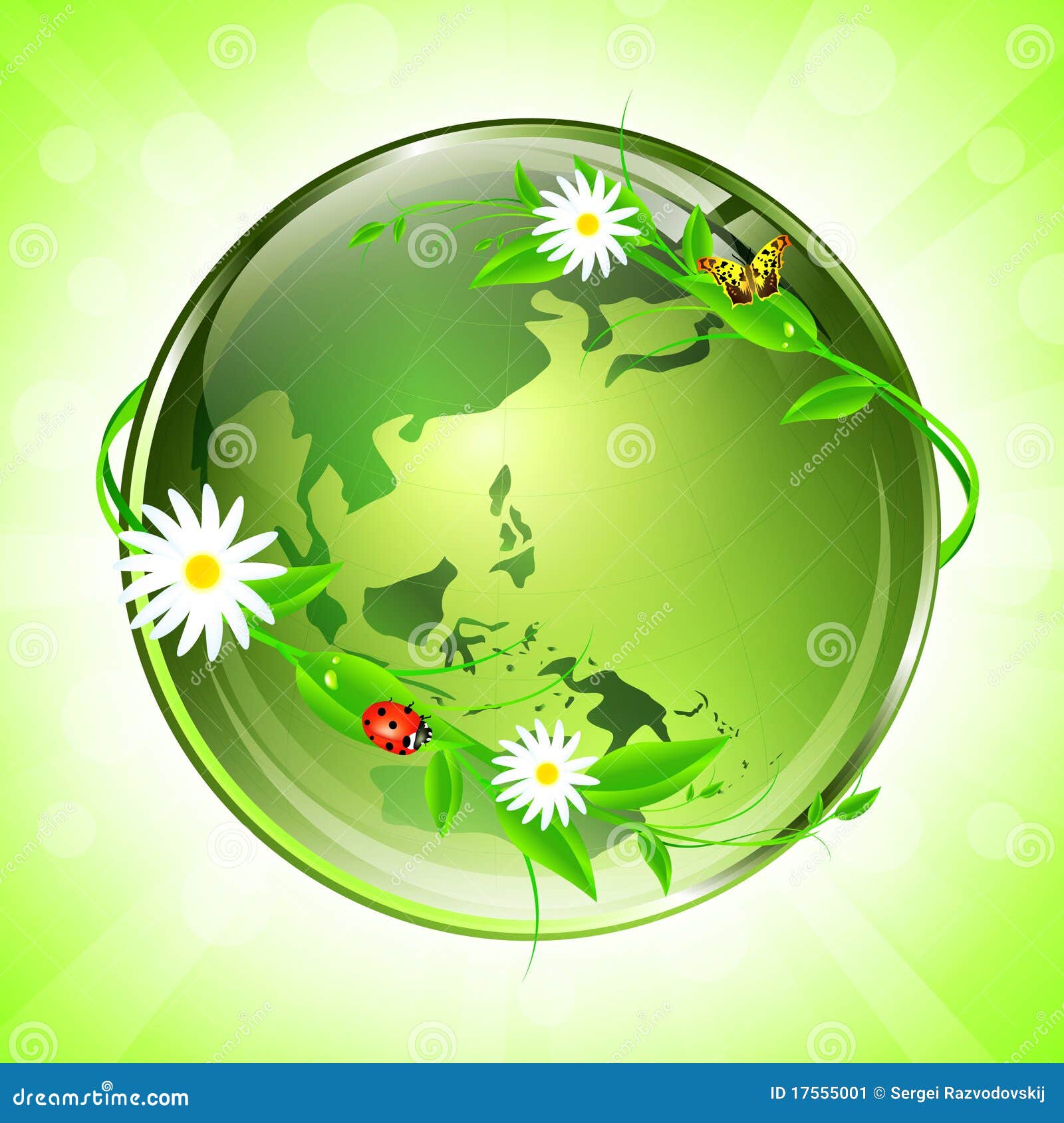 Eco globe stock vector. Illustration of green, environmentally - 17555001