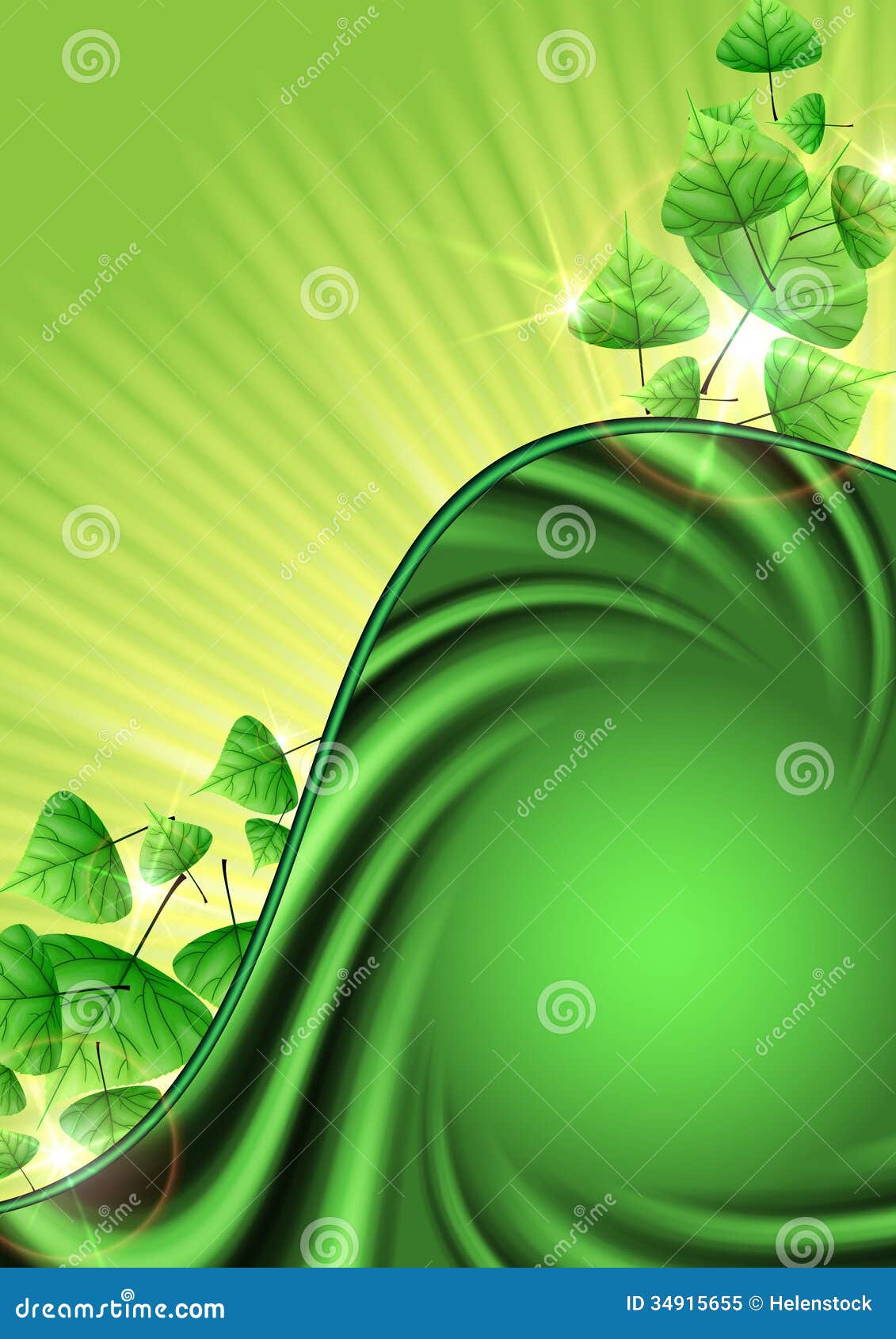 Eco Green Background with Leaves. Stock Vector - Illustration of ...