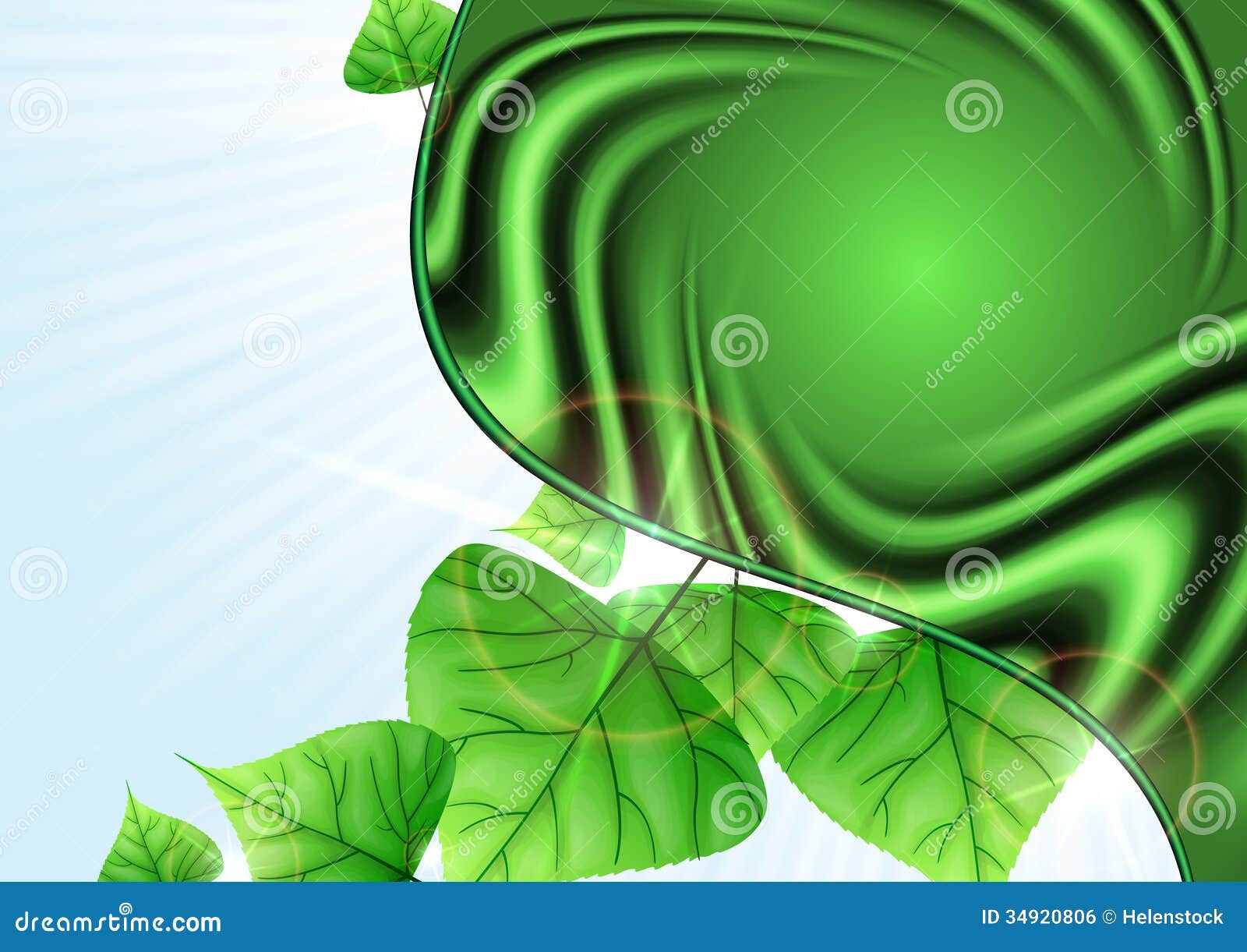 Eco Green Background with Leaves. Stock Vector - Illustration of drop ...