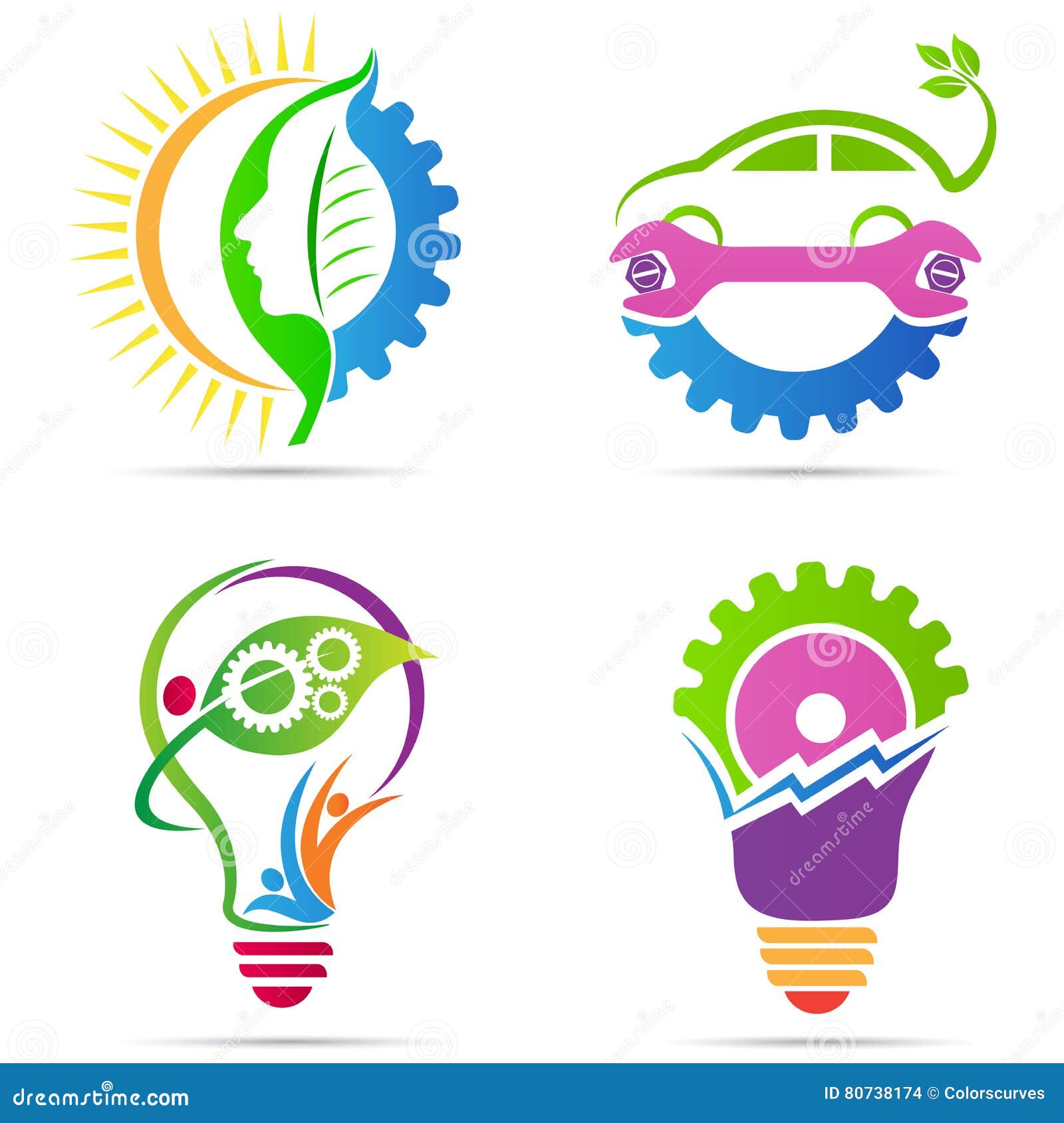 Eco green energy gear stock vector. Illustration of graphic - 80738174