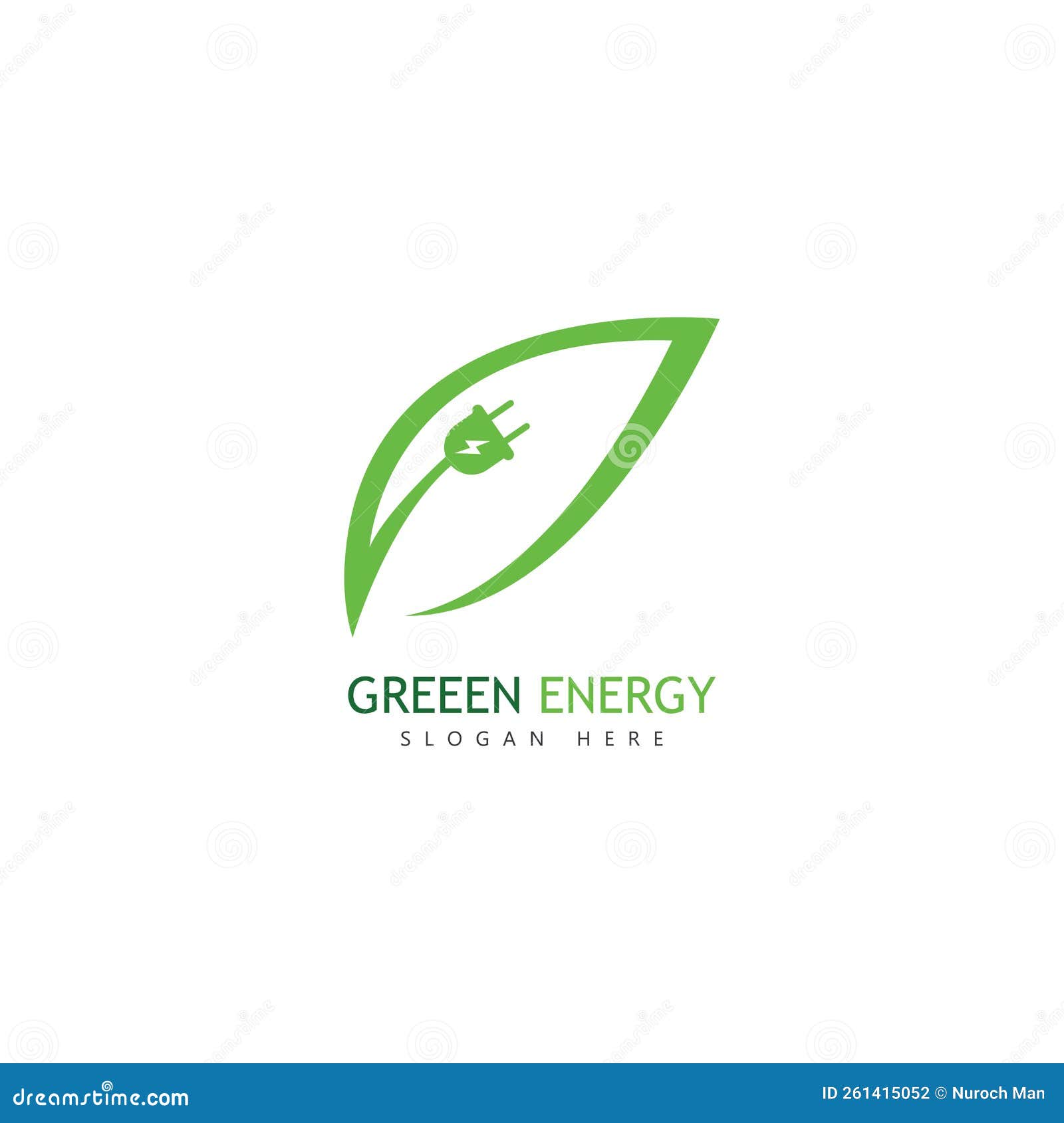 Eco Green Energy Logo Design Template. Stock Vector - Illustration of ...