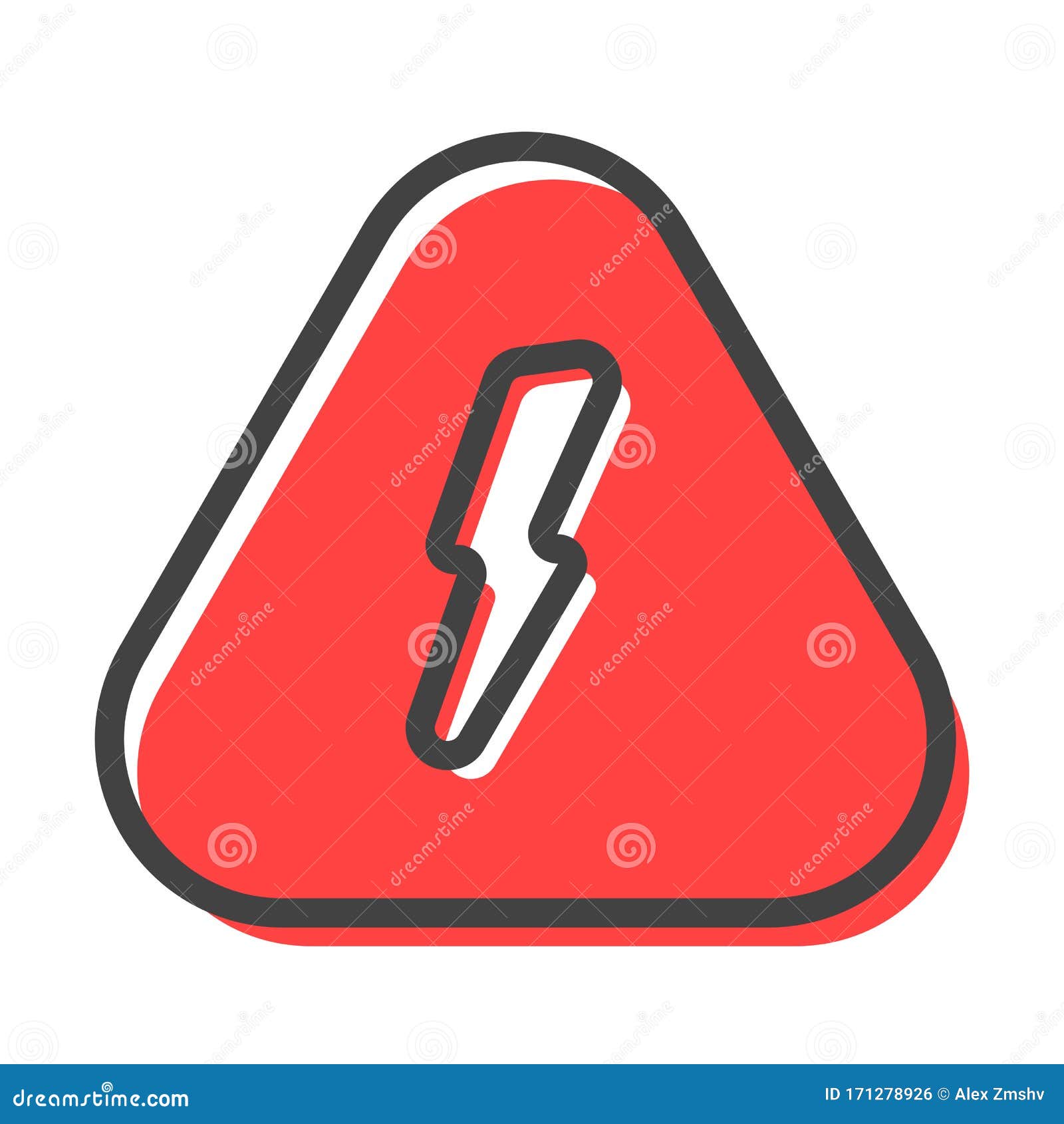 Lightning Electric Danger Triangular Sign Vector Stock Vector ...