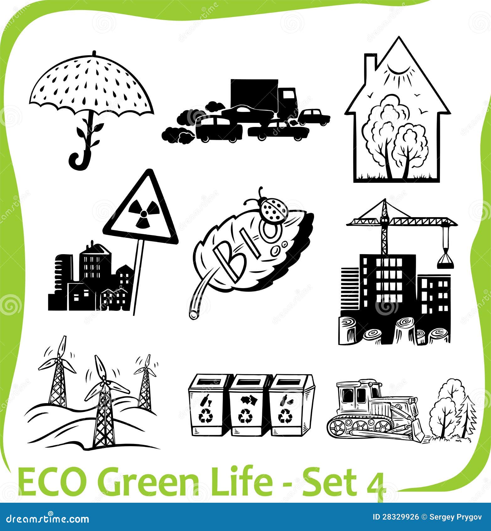 ECO - Green Life - Vector Set. Stock Vector - Illustration of clip ...