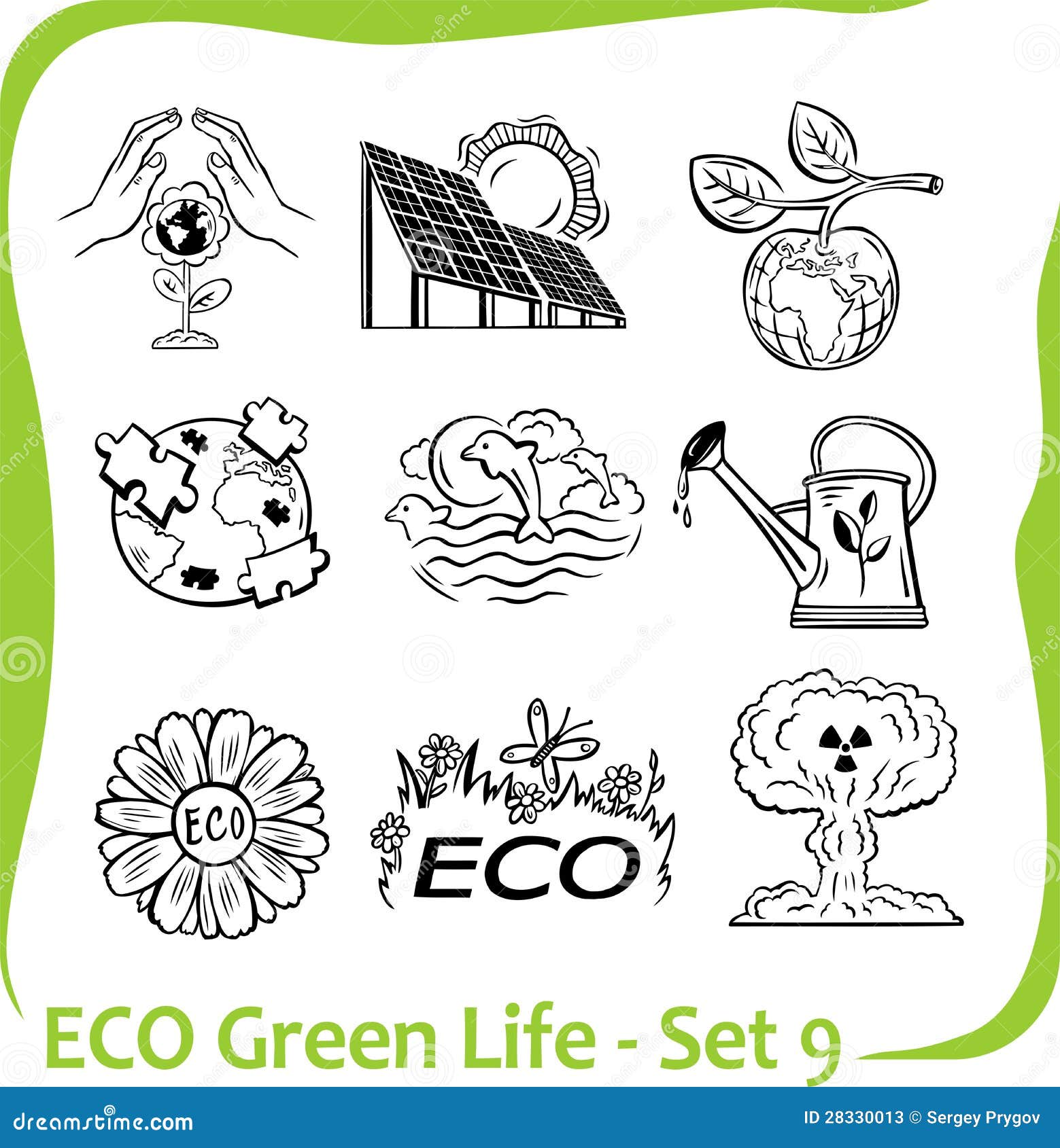 ECO - Green Life - Vector Set. Stock Vector - Illustration of ...