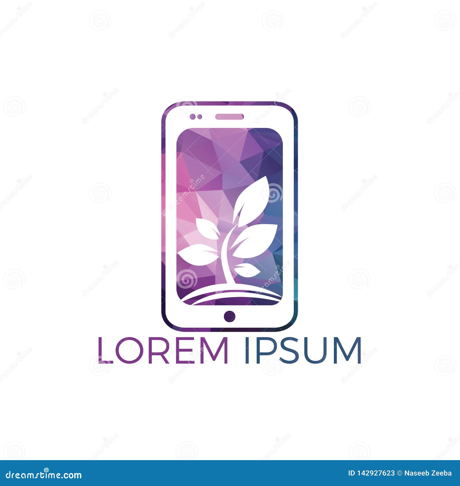 Mobile tree logo design stock vector. Illustration of icon - 142927623