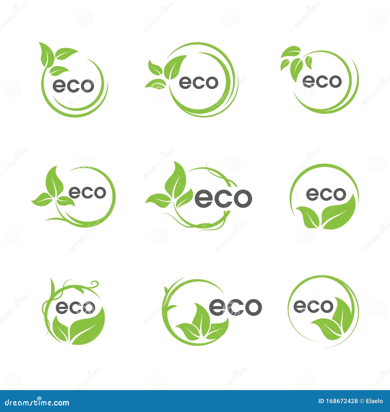 Eco of Green Tree Leaf Ecology Stock Vector - Illustration of element ...