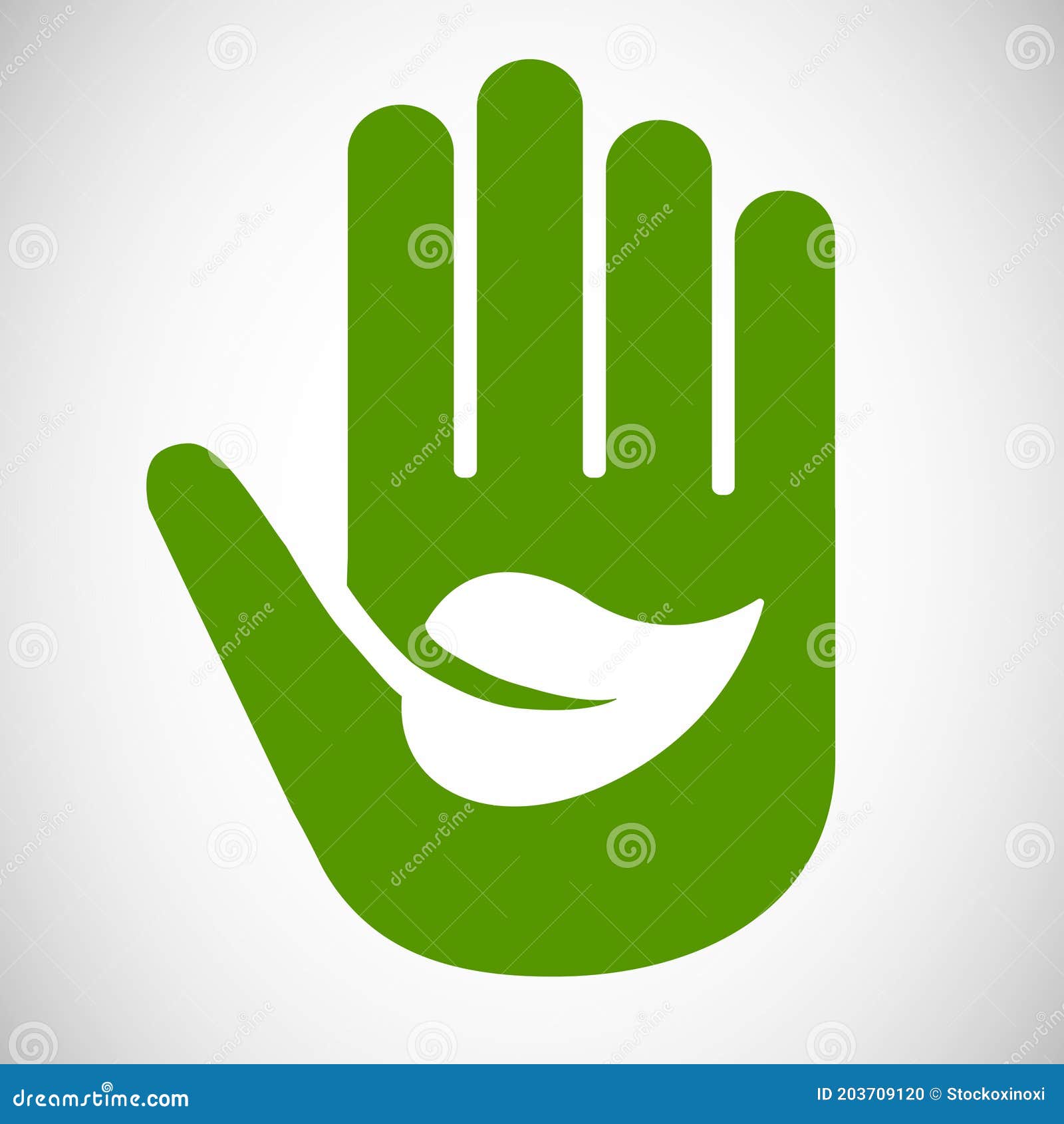 Eco Hand Icon with Leaf Symbol Stock Vector - Illustration of finger ...