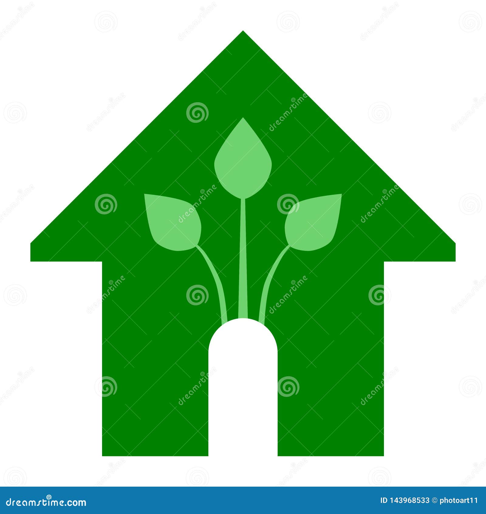 Eco House - Green Home Icon - Green, Isolated - Vector Stock Vector ...