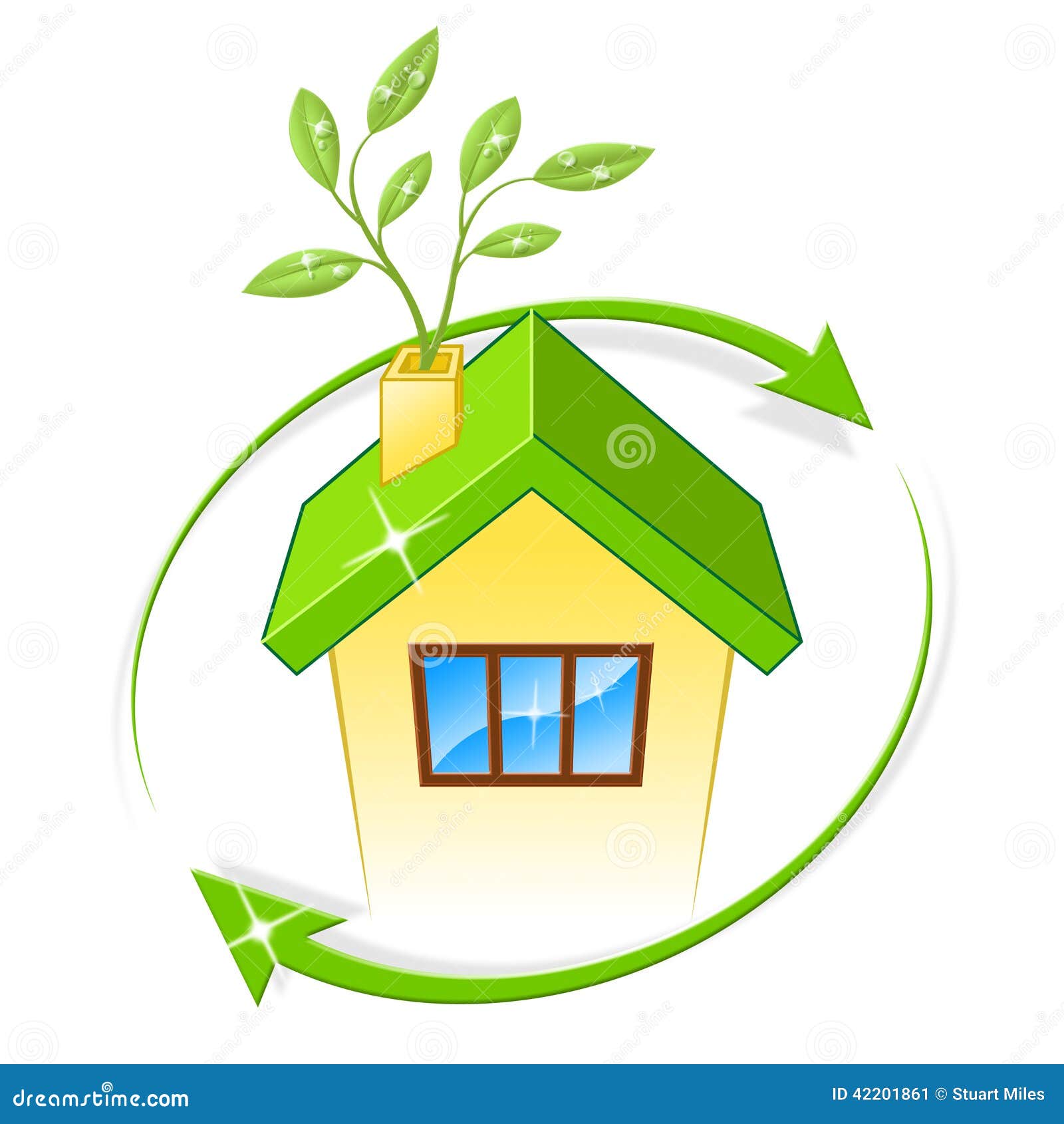 Eco House Indicates Earth Friendly and Building Stock Illustration ...