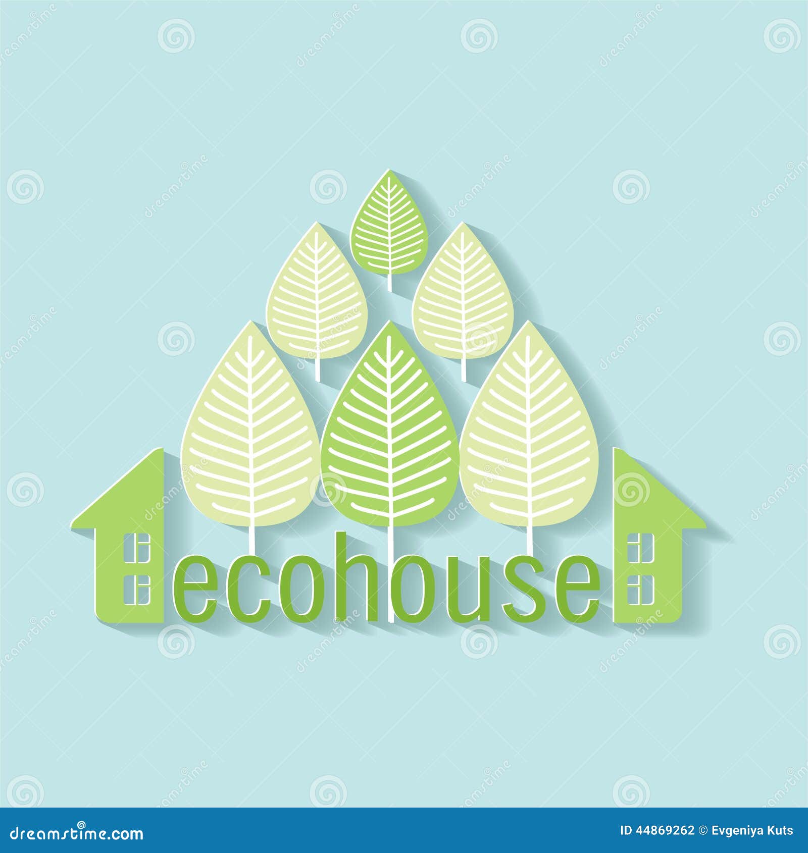 Eco house logo paper blue stock vector. Illustration of concept - 44869262