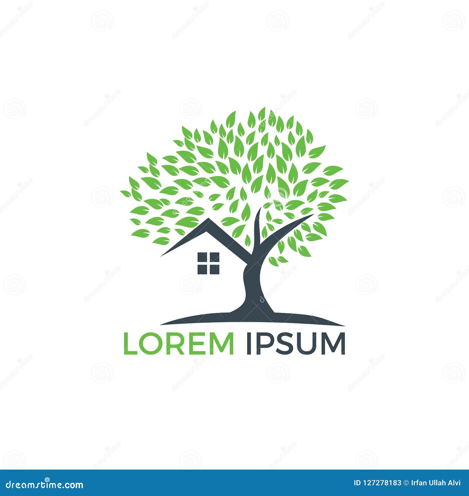 Tree house logo design. stock vector. Illustration of estate - 127278183