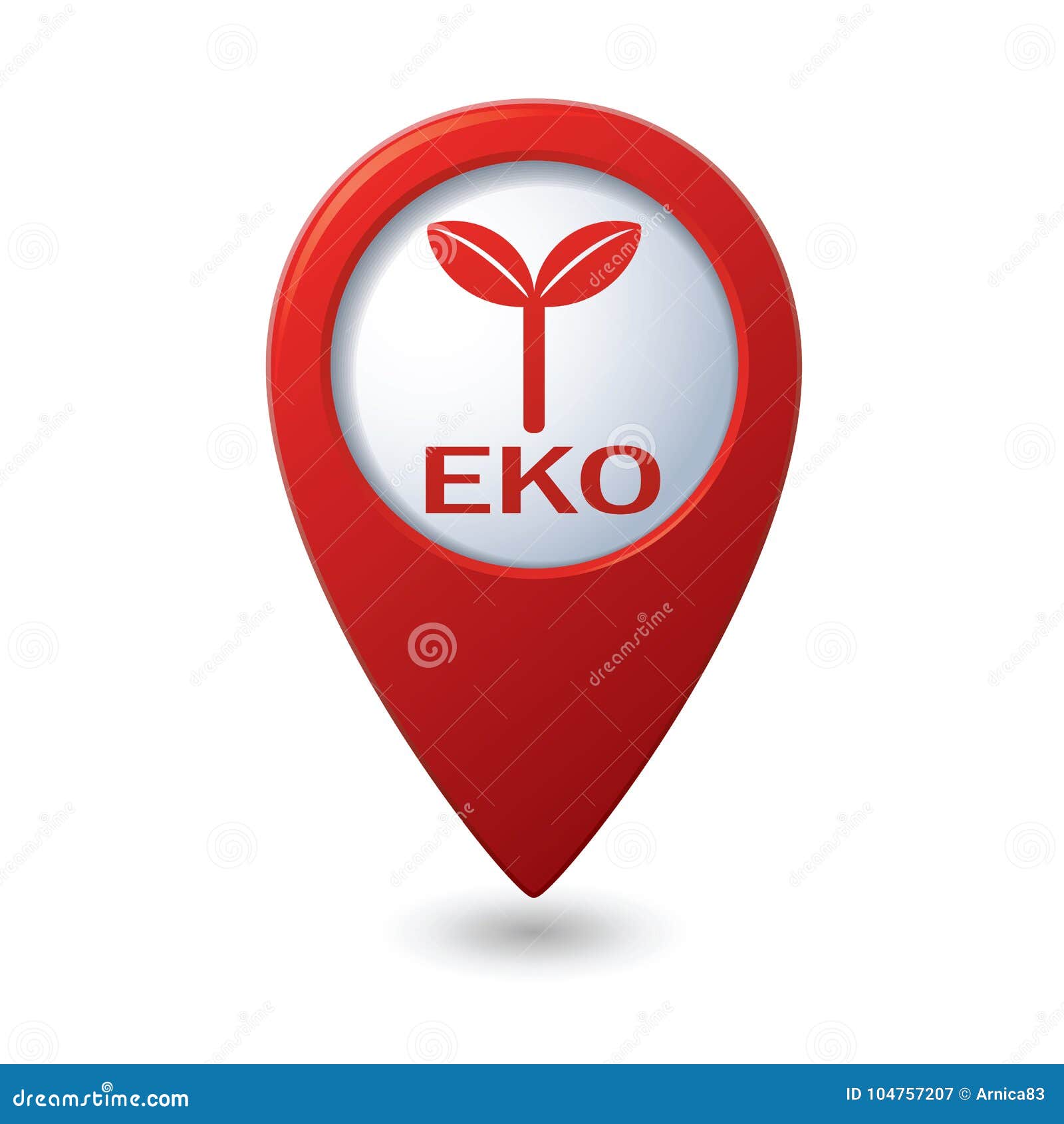 Eco Icon, Ecological Sign on the Map Pointer Stock Vector ...