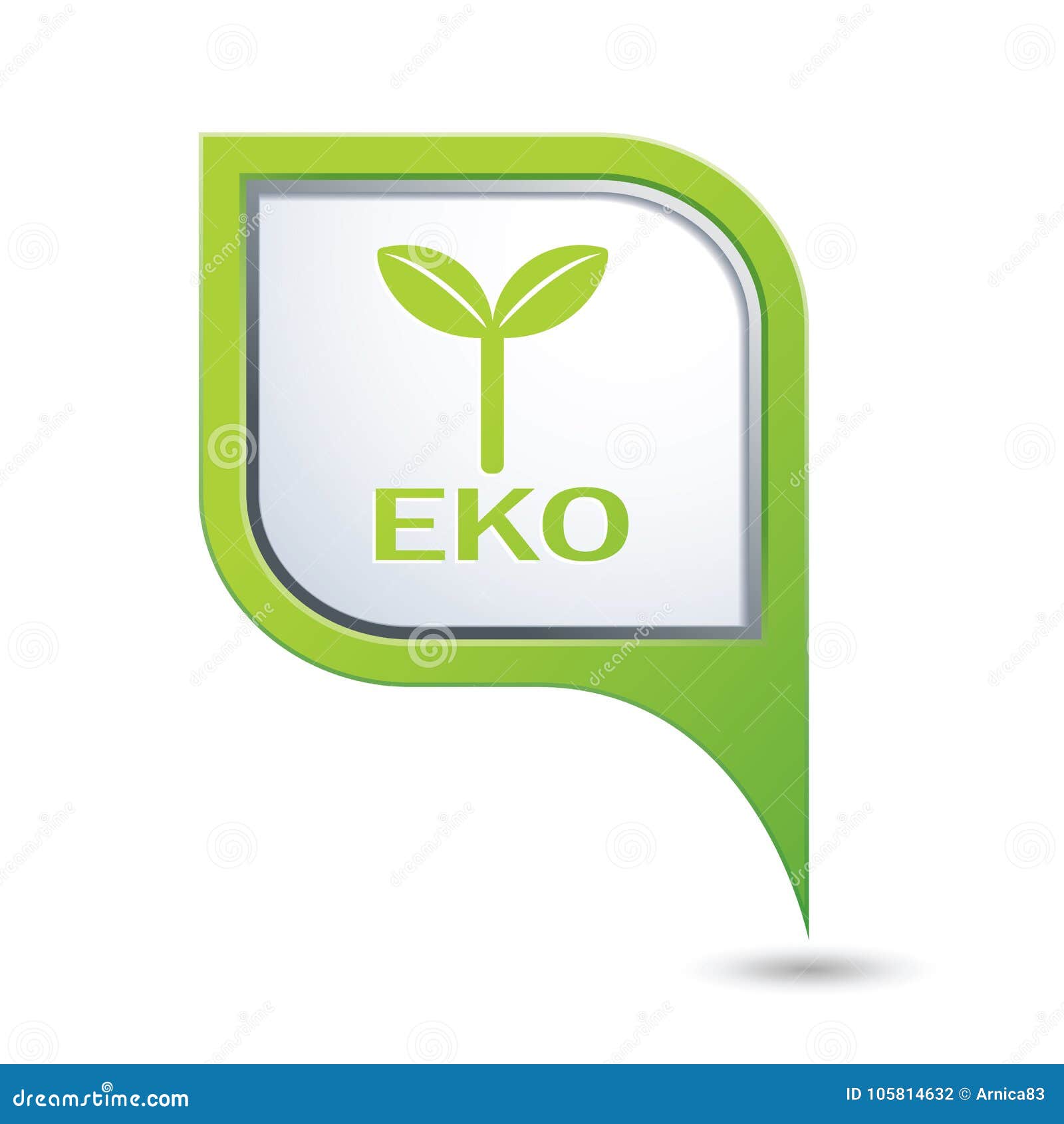 Eco Icon, Ecological Sign on the Map Pointer Stock Vector ...