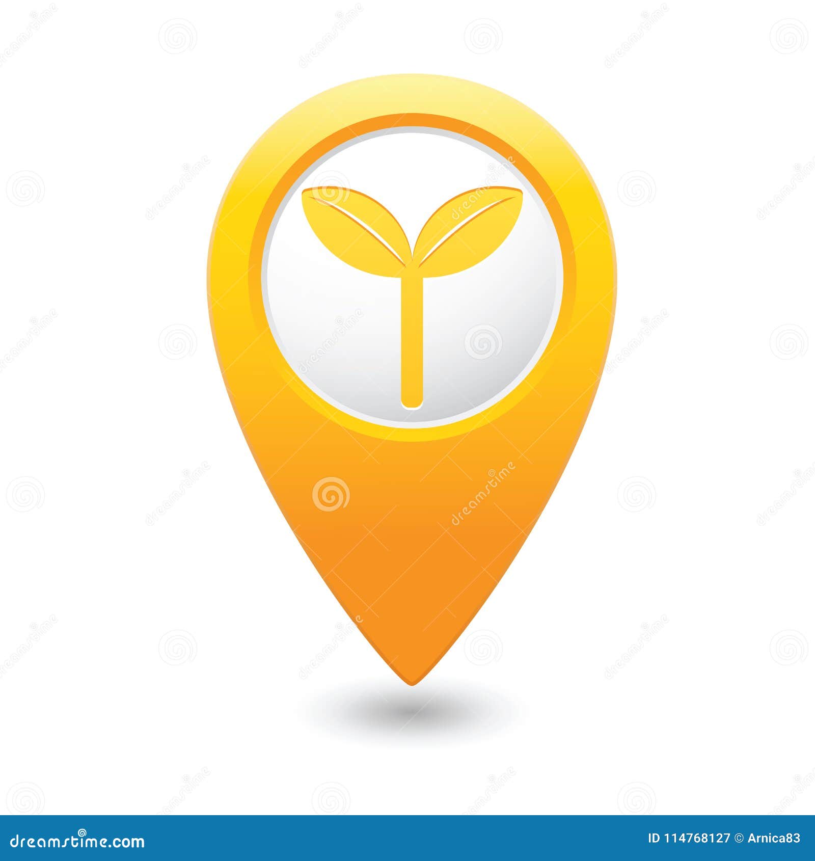 Eco Icon, Ecological Sign on the Map Pointer Stock Vector ...