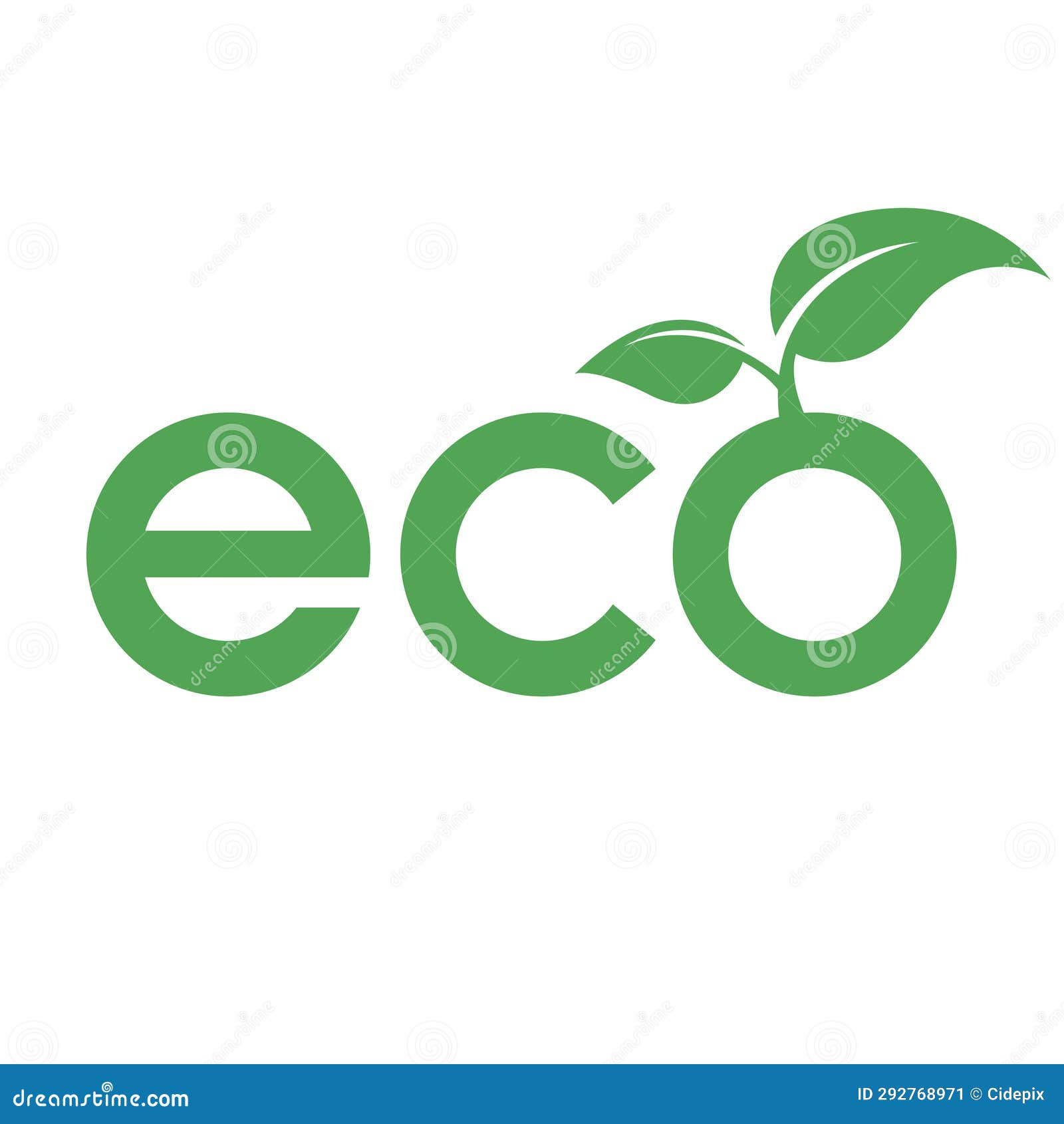 Eco Icon with Green Letters and 2 Leaves Stock Vector - Illustration of ...