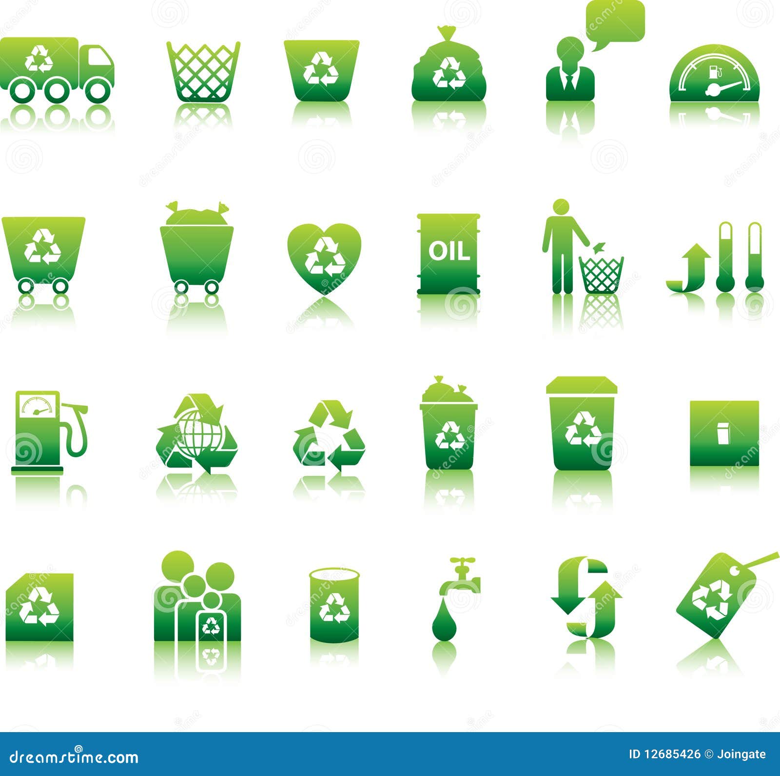 Eco icon set stock vector. Illustration of sack, movement - 12685426