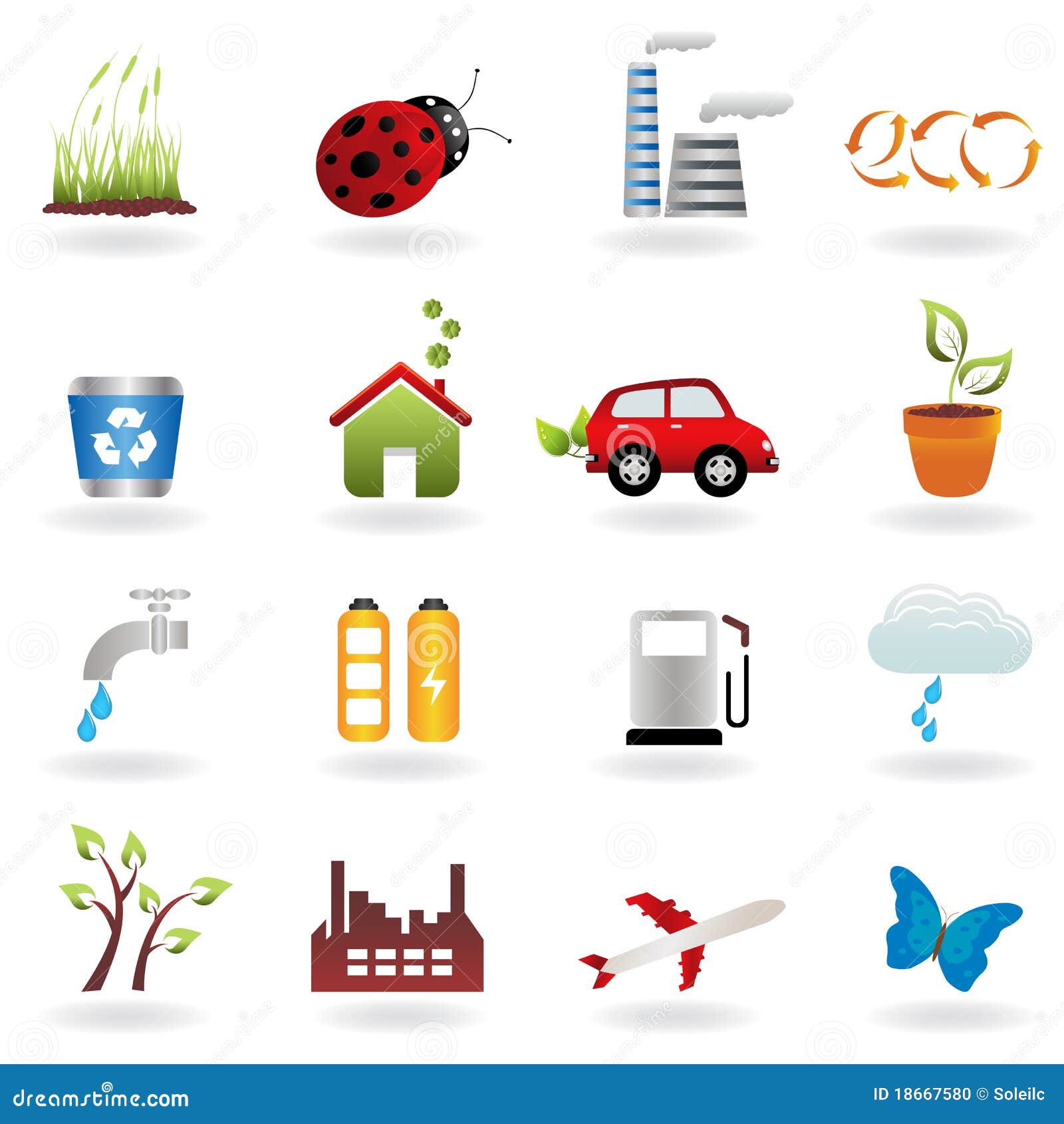 Eco icon set stock vector. Illustration of environment - 18667580