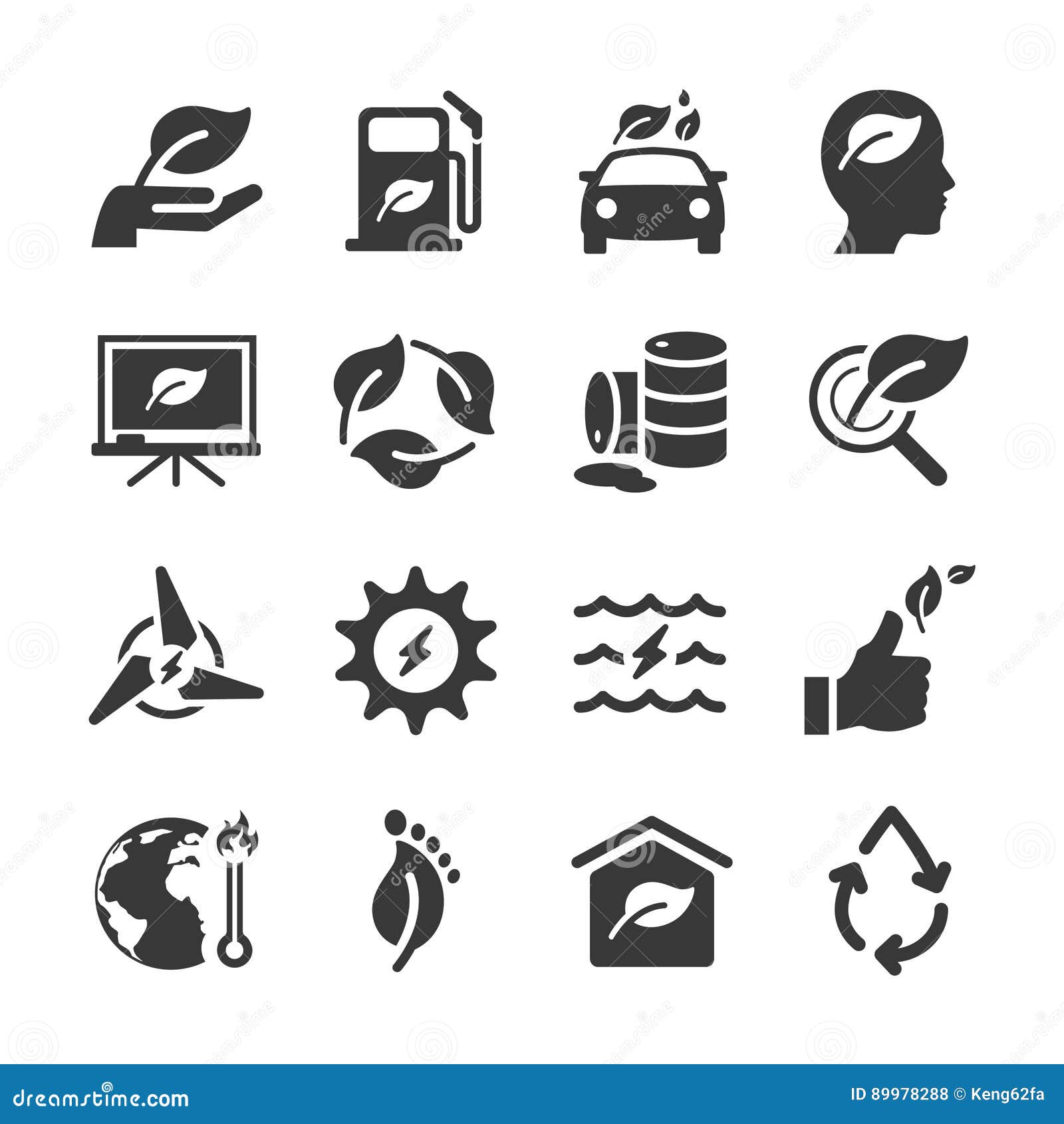 Eco icon set stock vector. Illustration of climate, concept - 89978288