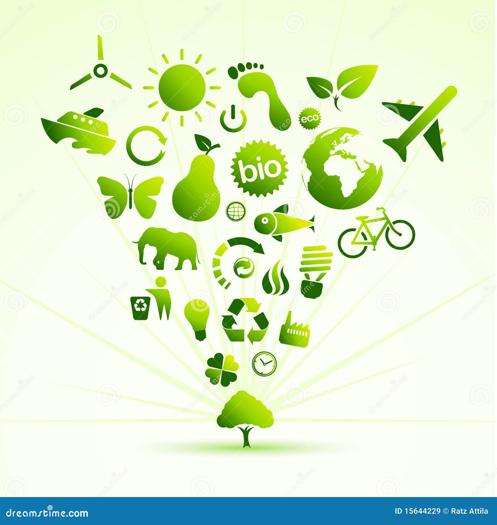 Eco icon tree stock vector. Illustration of natural, flower - 15644229