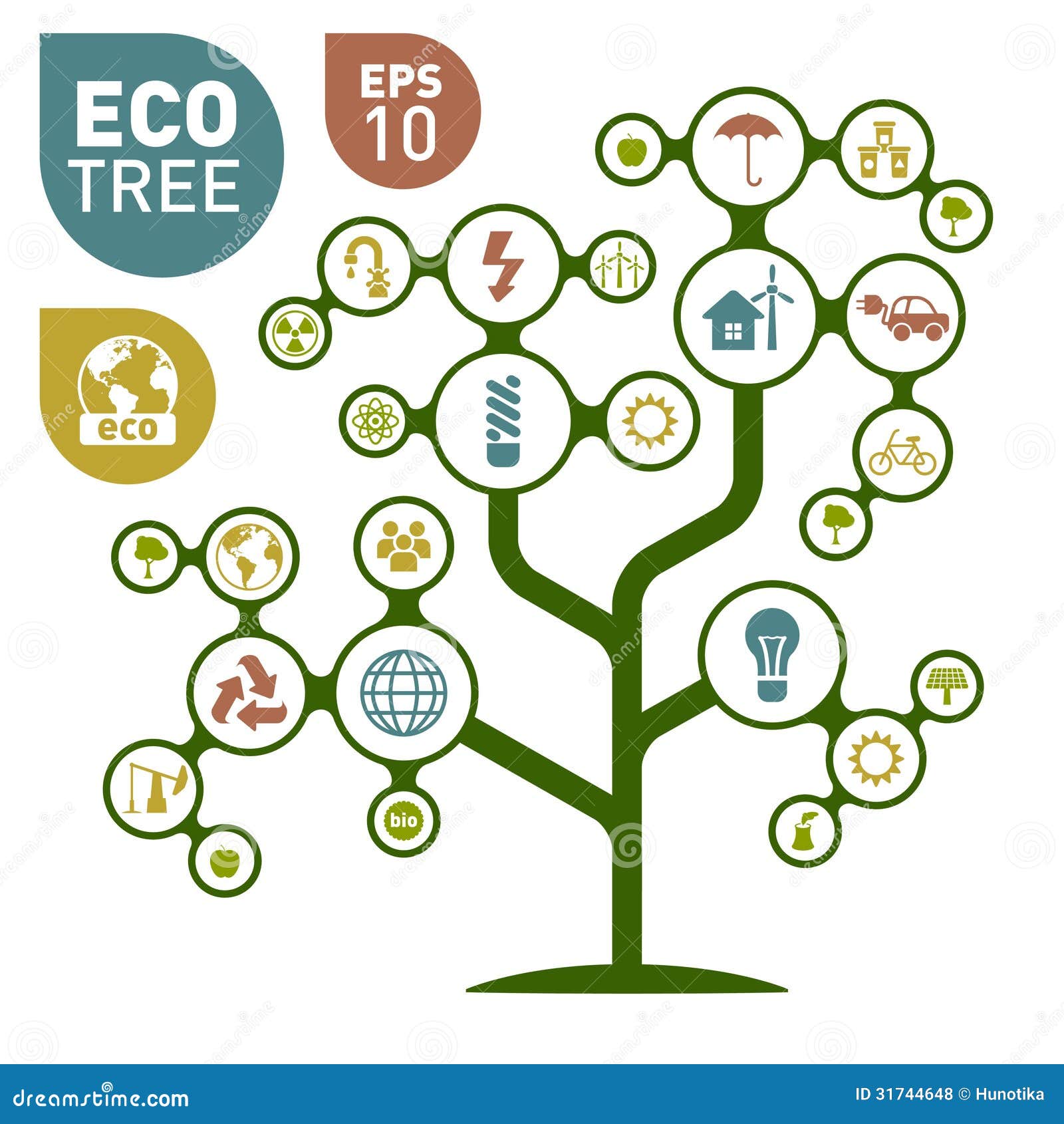 Eco Icon Tree Concept stock illustration. Illustration of natural ...