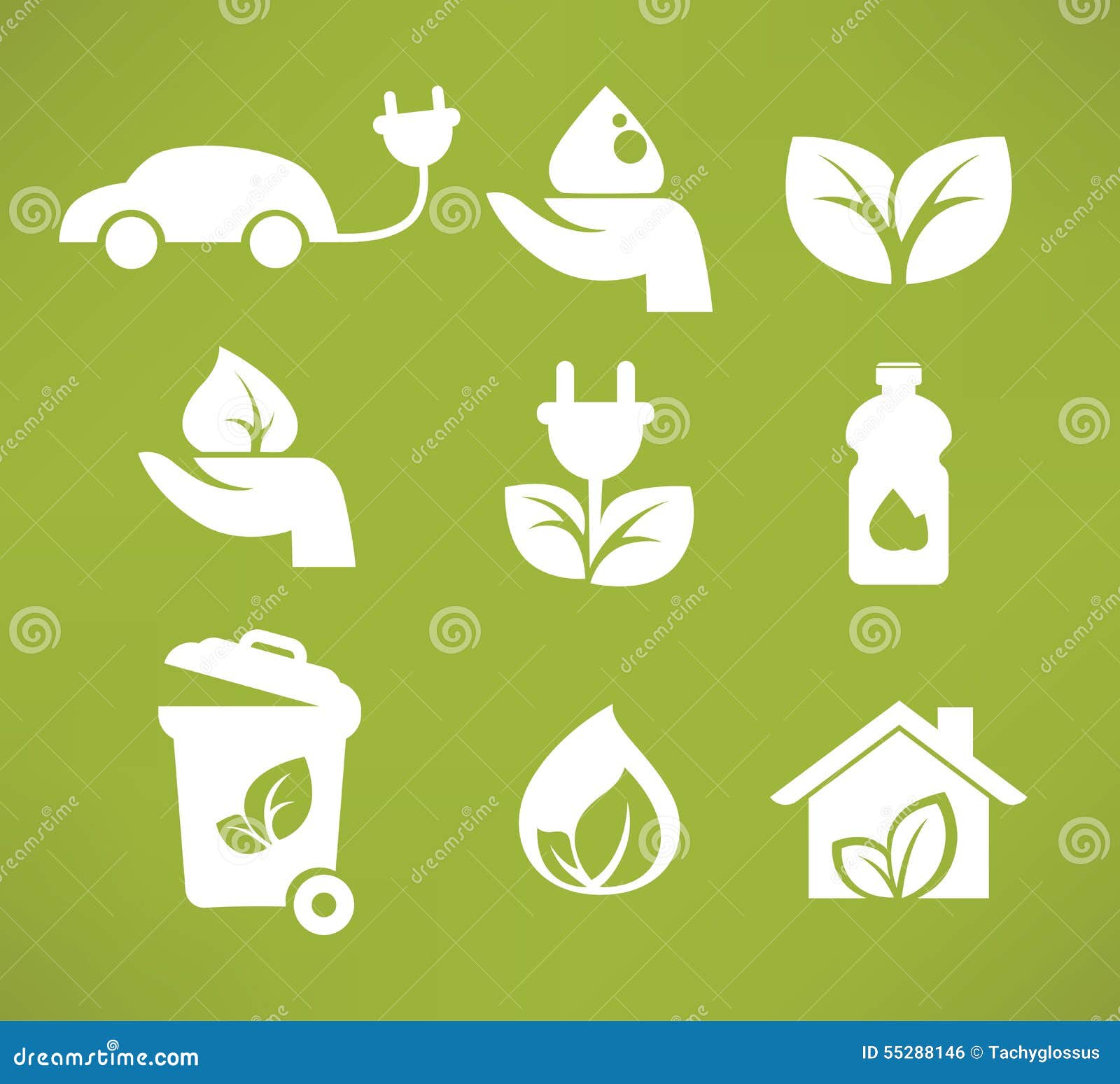 Eco icons and symbols stock vector. Illustration of ecological - 55288146