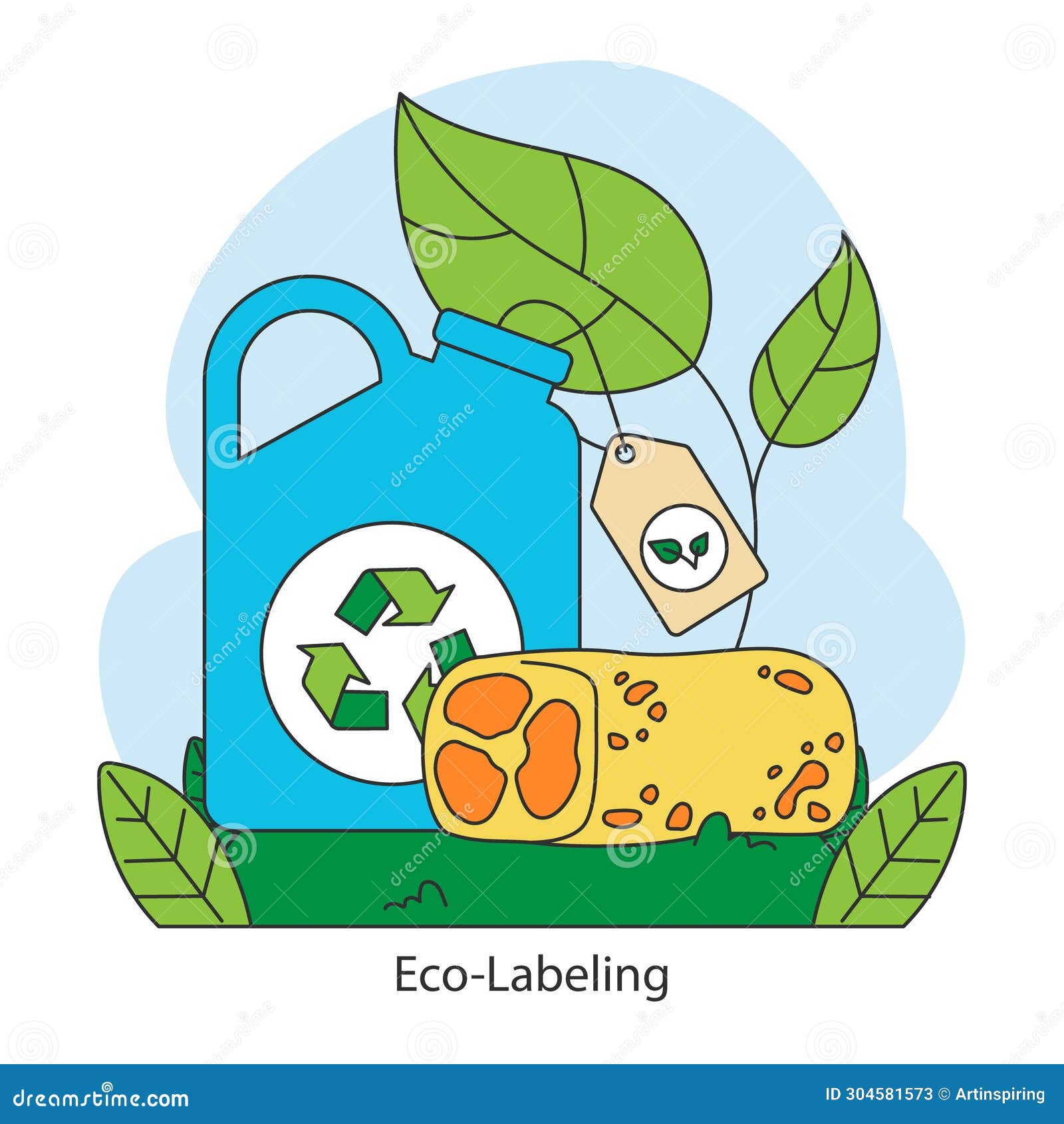 Eco-Labeling Concept. Flat Vector Illustration. Stock Illustration ...