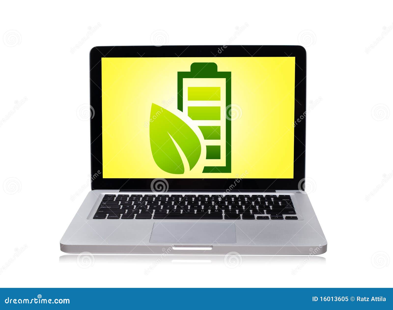 Eco laptop stock image. Image of computer, standing, studio - 16013605