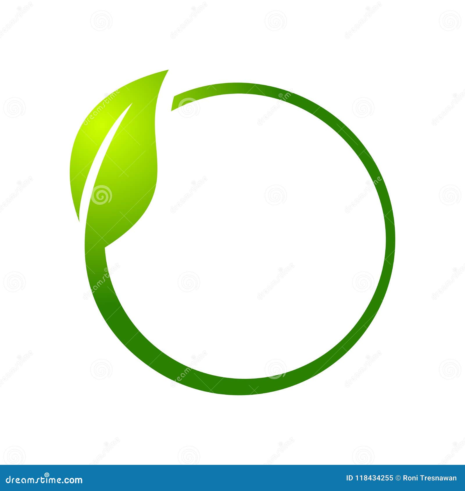 Eco Leaf Circle Symbol Logo Design Stock Vector - Illustration of ...