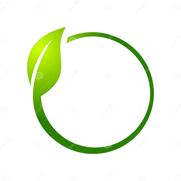 Eco Leaf Circle Symbol Logo Design Stock Vector - Illustration of ...