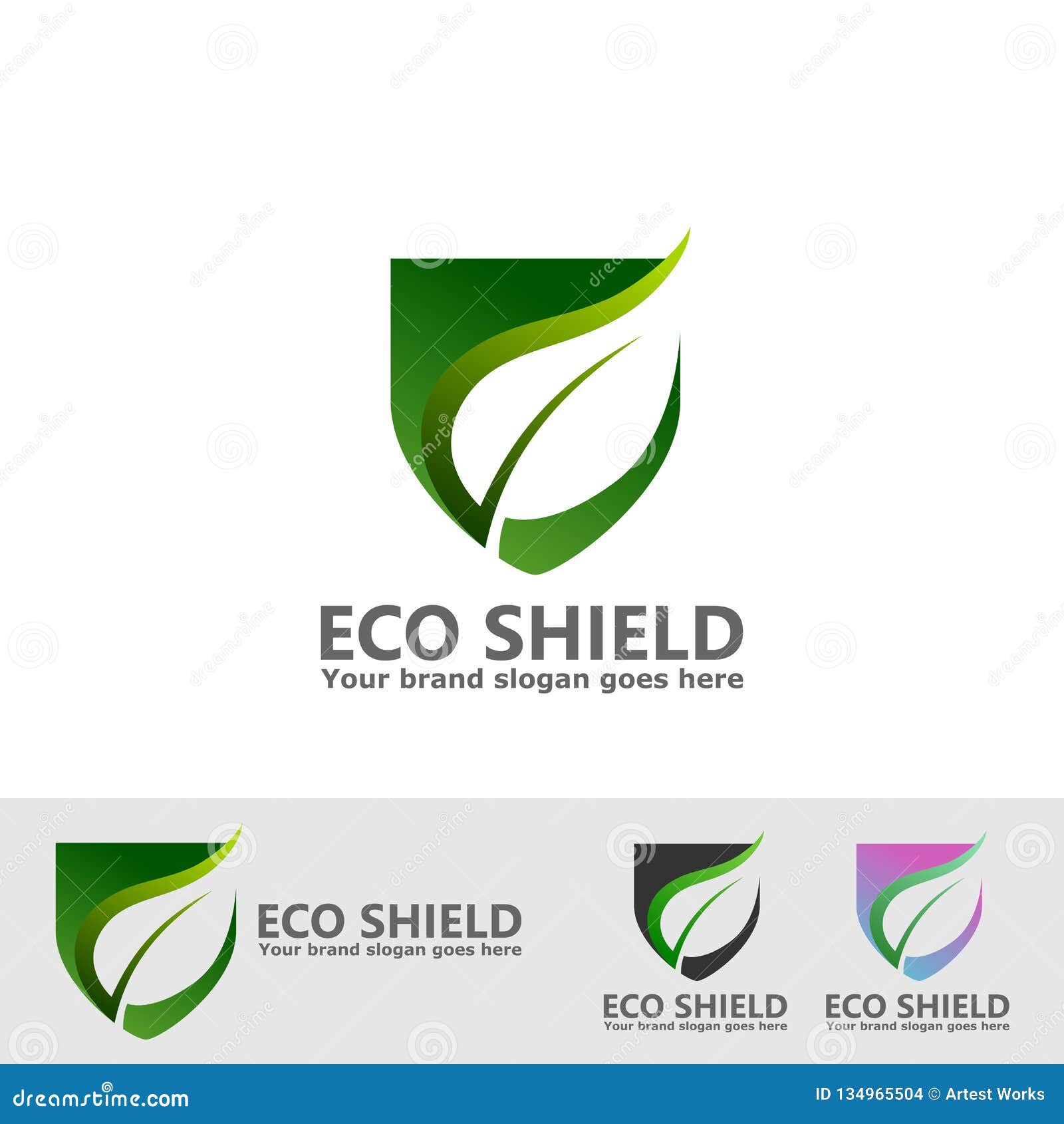 Leaf In Shield Logo Design. Safety And Security Icon, Earth And Trees ...
