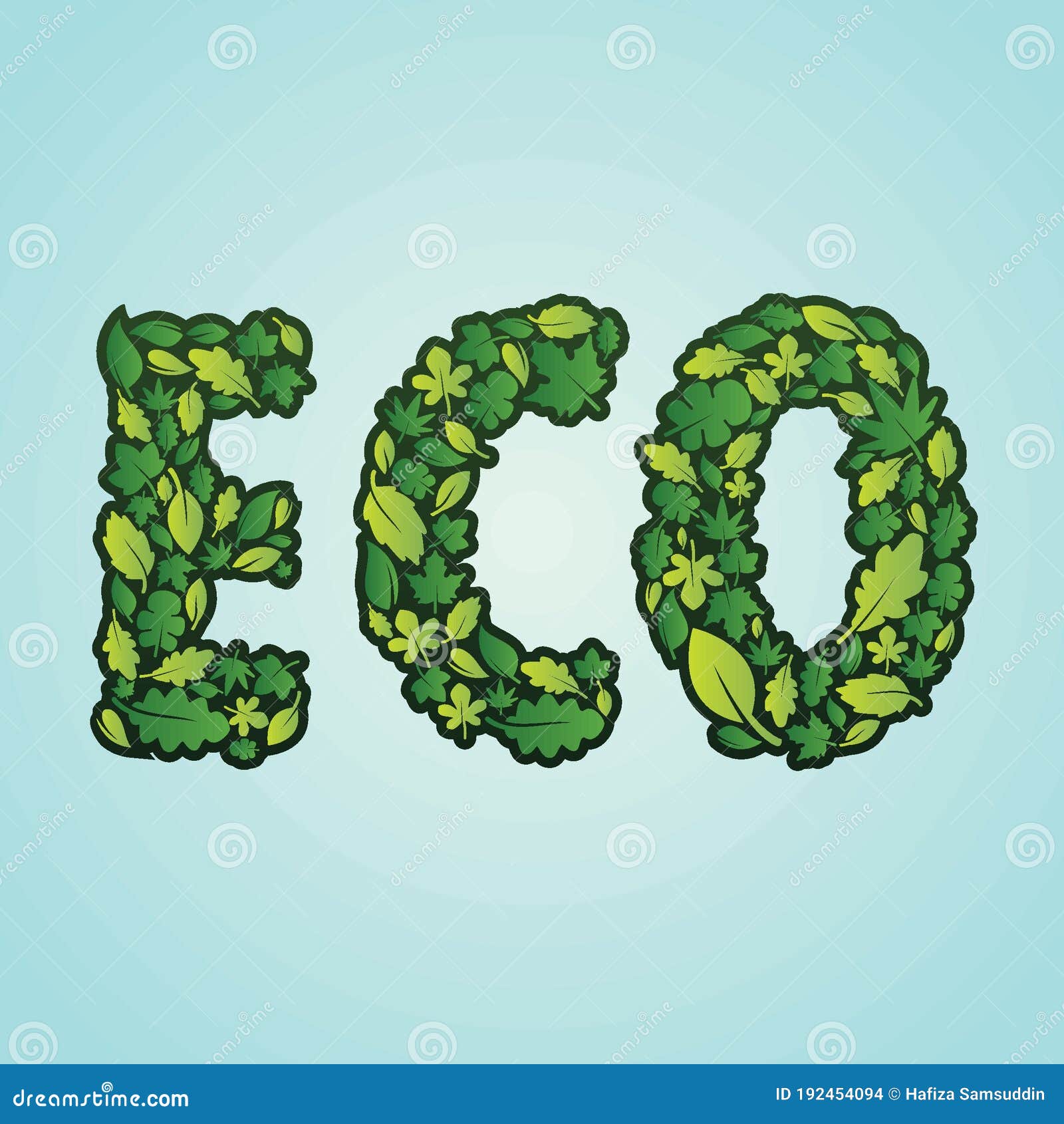 Eco Lettering Design. Vector Illustration Decorative Design Stock ...