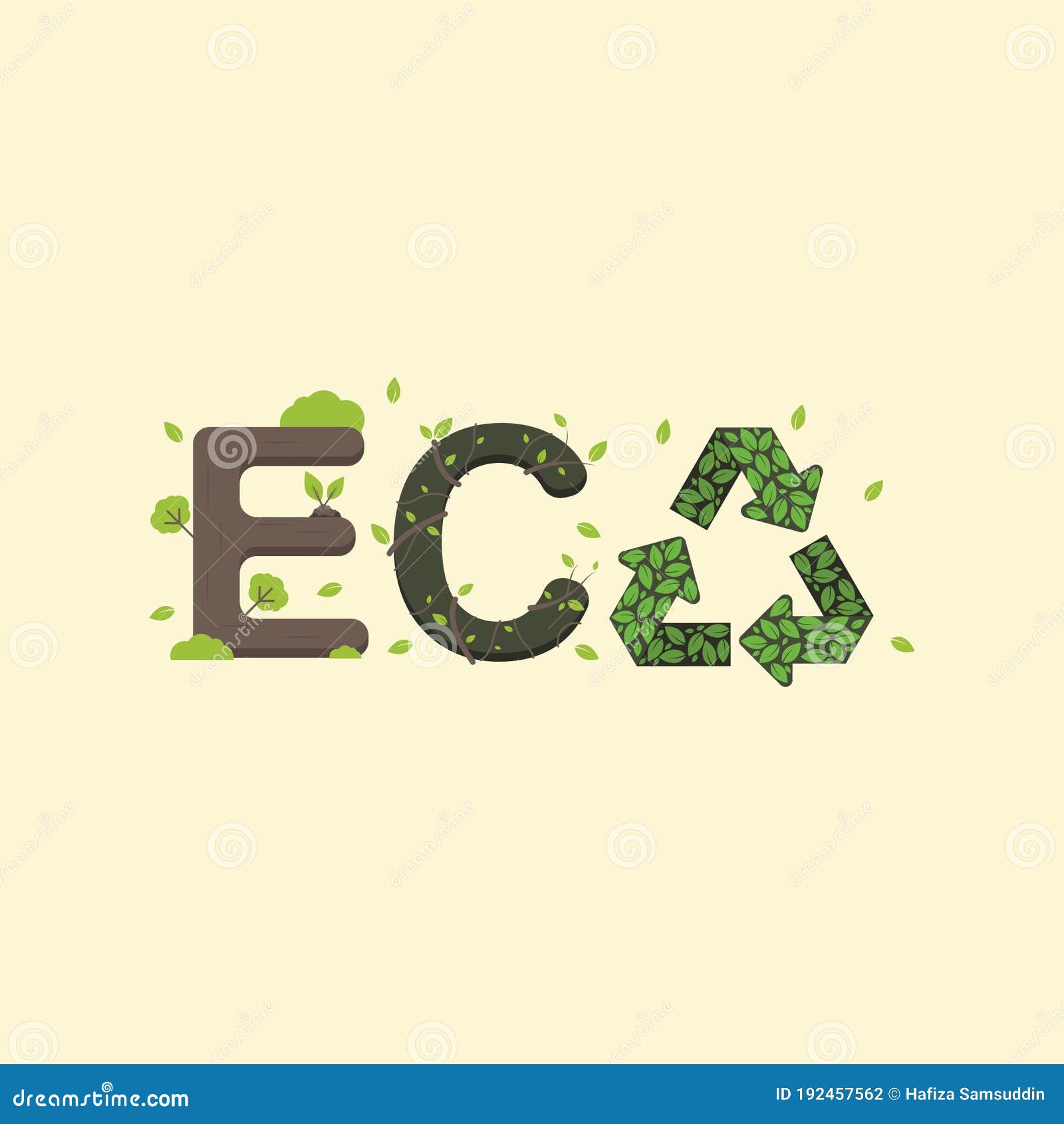 Eco Lettering Design. Vector Illustration Decorative Design Stock ...