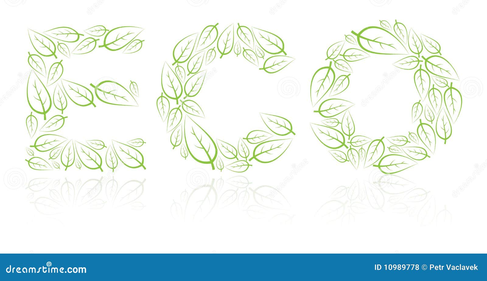 Eco Lettering Made from Green Leafs Stock Vector - Illustration of ...