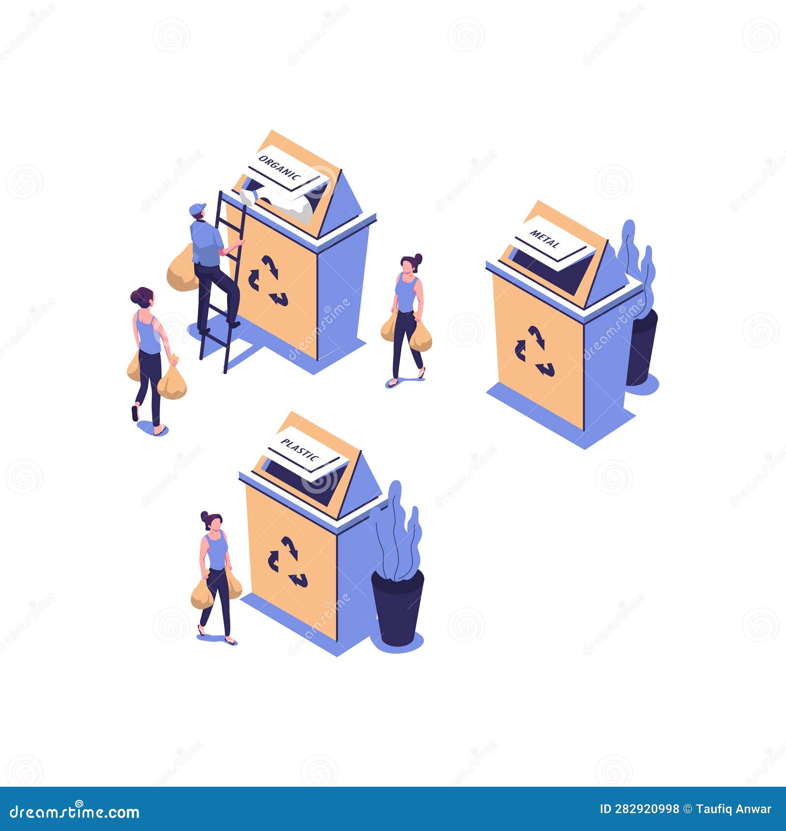 Eco Lifestyle, Zero Waste Life Concept. Green Sustainable Habits Set ...