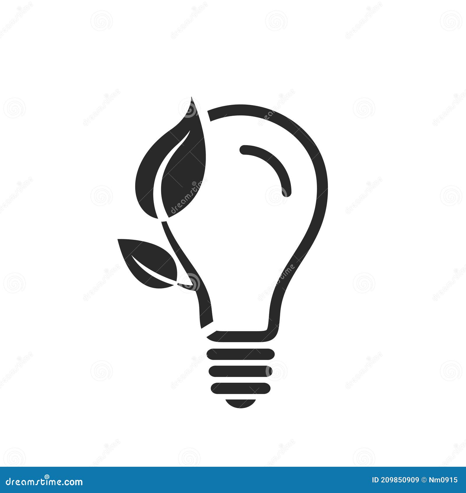 Eco Light Bulb Icon. Ecology and Environmentally Friendly Symbol Stock ...
