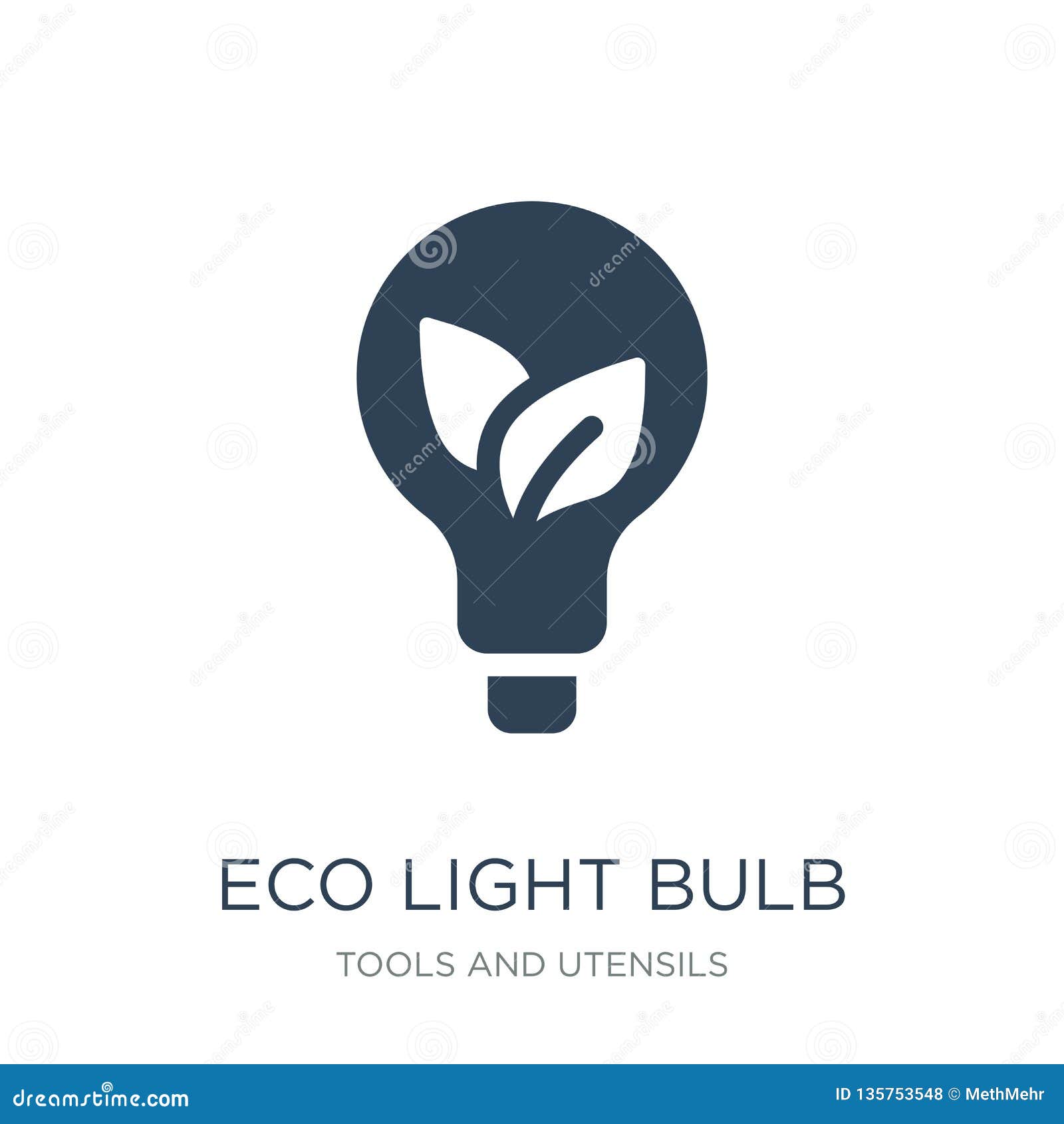 Eco Light Bulb Icon in Trendy Design Style. Eco Light Bulb Icon ...