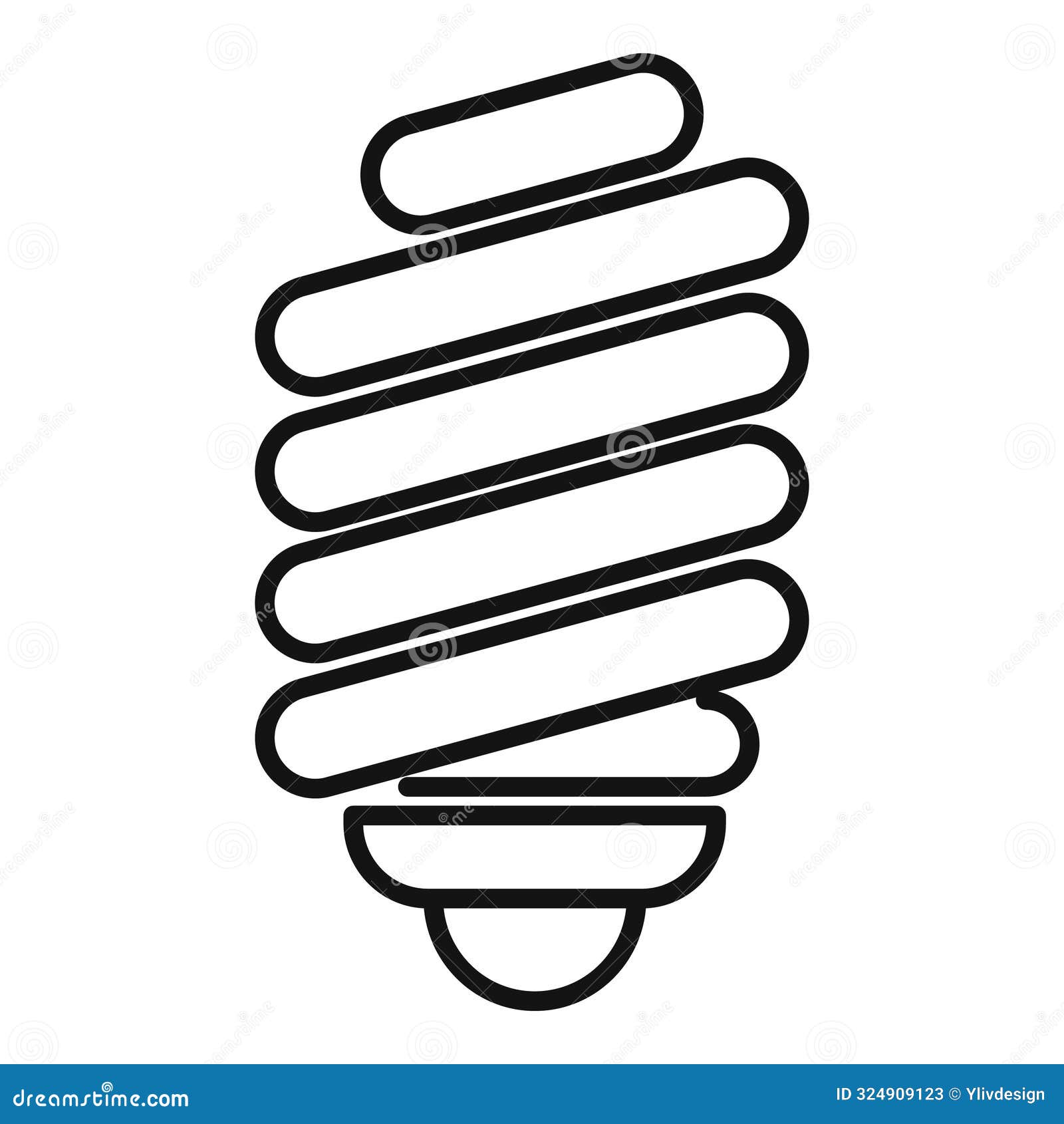 Eco Light Bulb Saving Energy with Spiral Shape Stock Vector ...