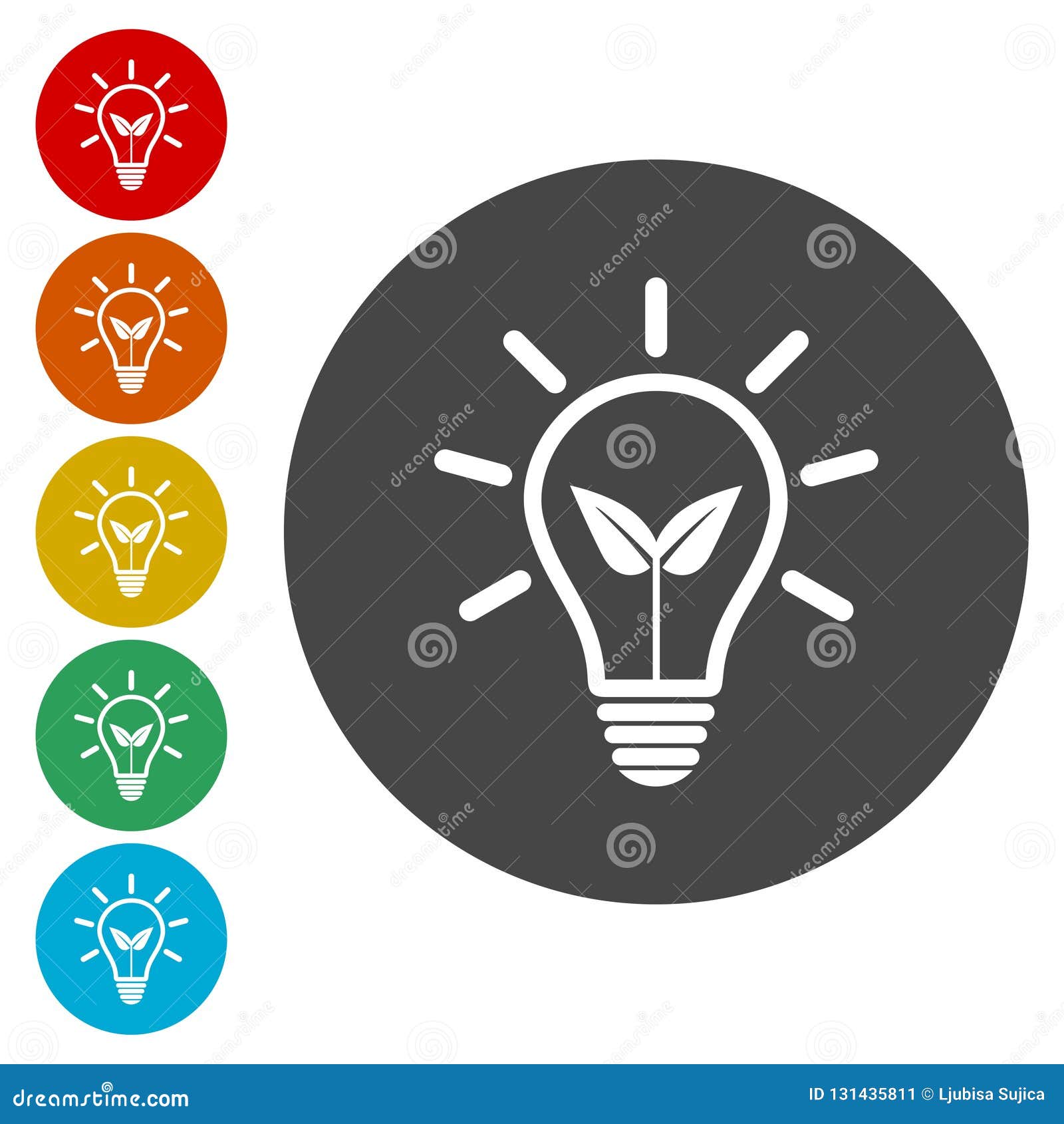 Eco Light Bulb vector icon stock vector. Illustration of illumination ...