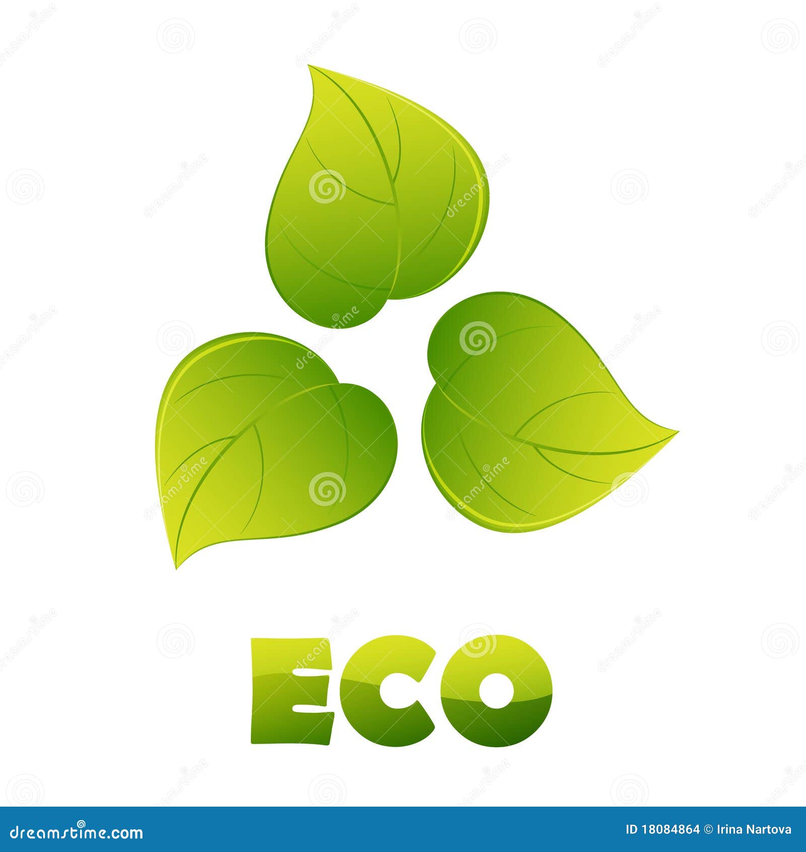 Eco logo - green leaves stock vector. Illustration of design - 18084864
